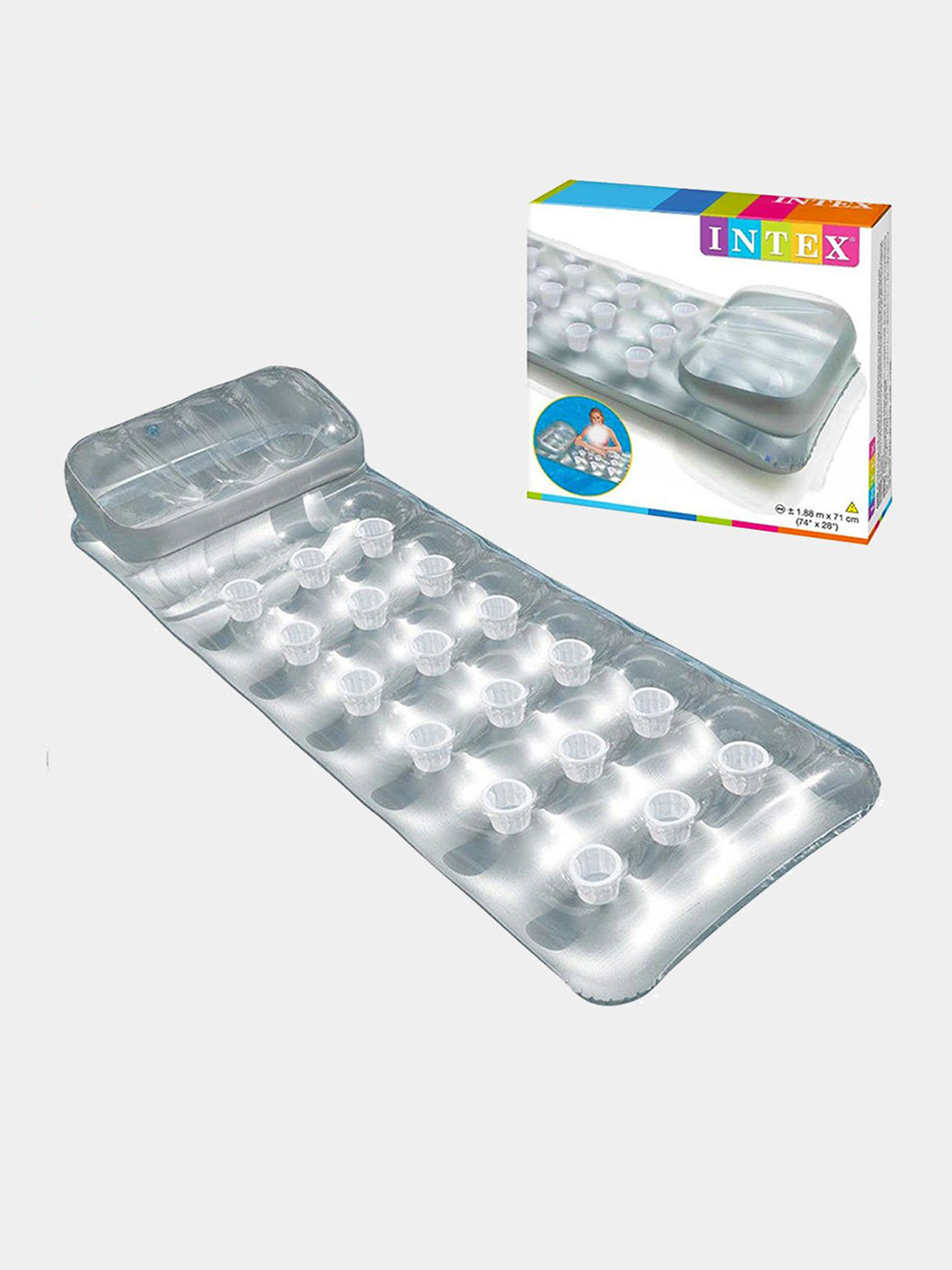 Пляжный надувной матрас Intex 58894, для плавания, 188-71-15 см купить ...