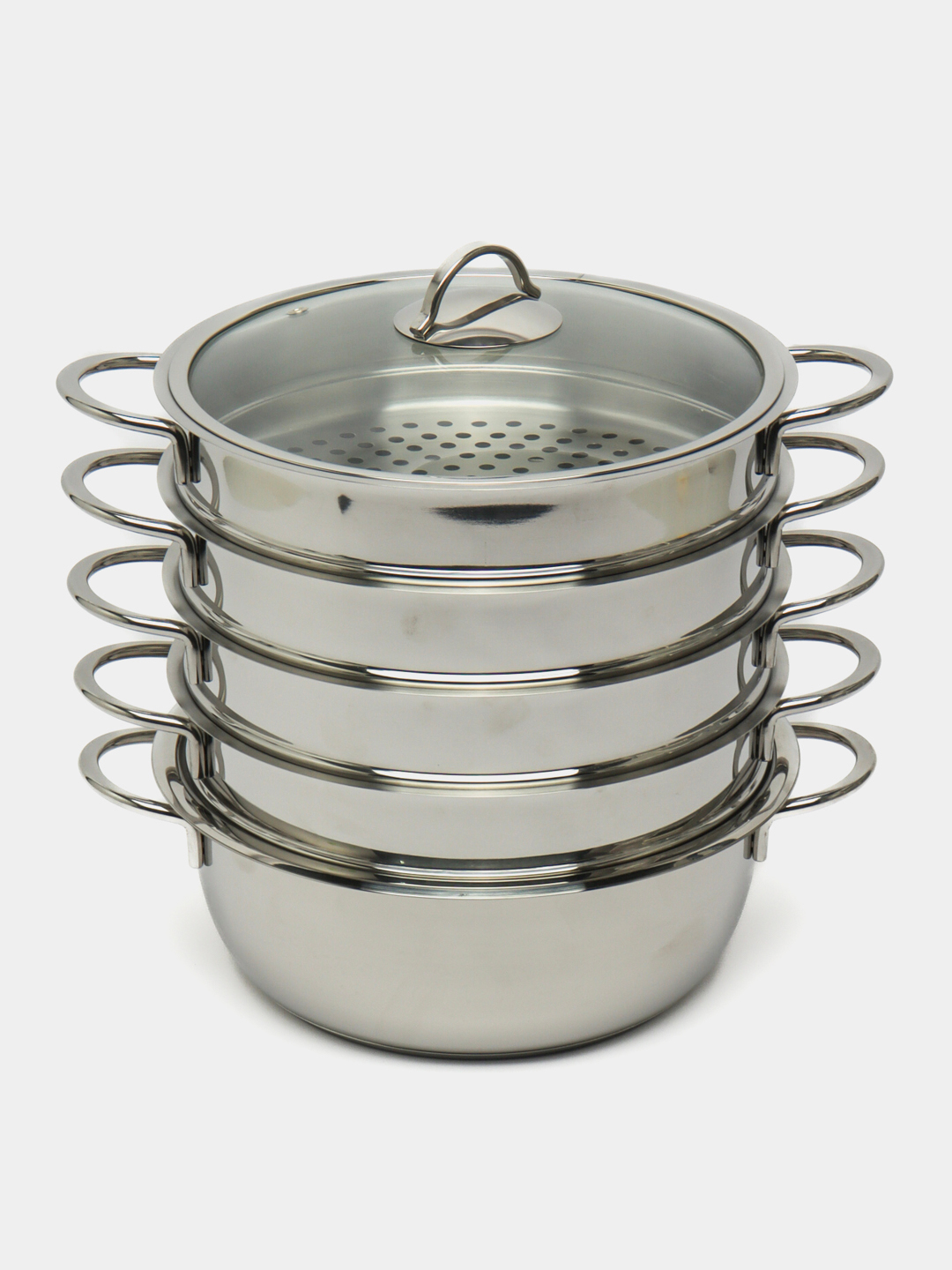 O.M.S Manti-qasqon, 5 ta disk, zanglamaydigan po'latdan yasalgan, 5/5.8/6.4 litrni arzon narxda ...