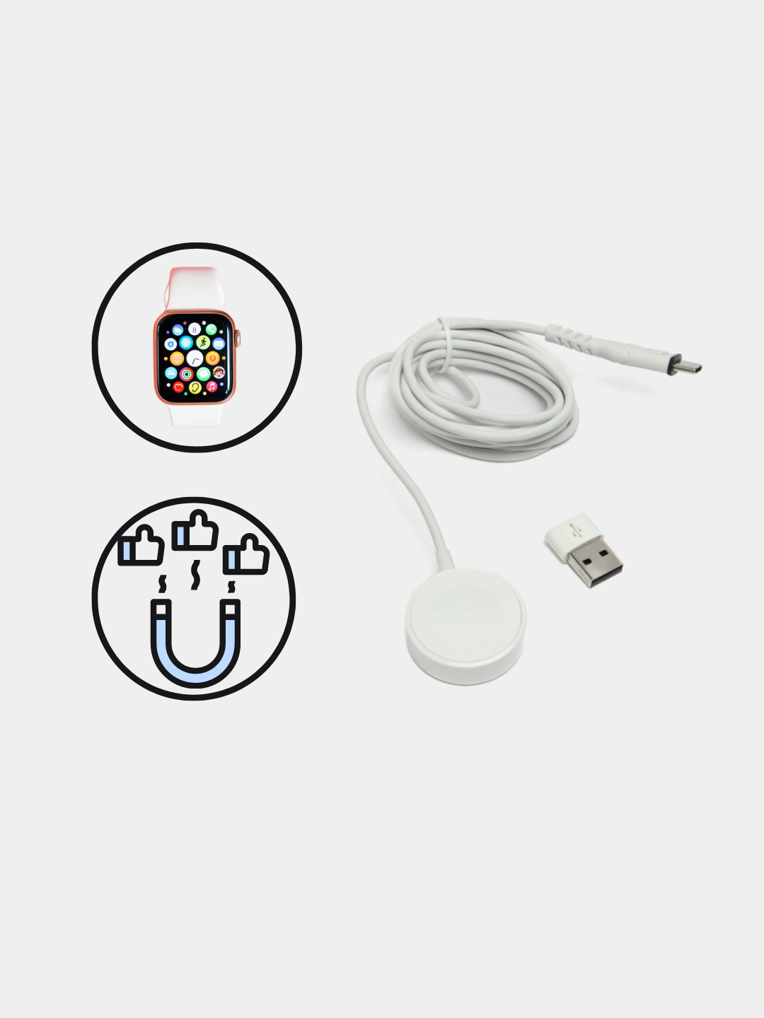 Беспроводная зарядка, магнитная соединения для Apple Watch купить по ...