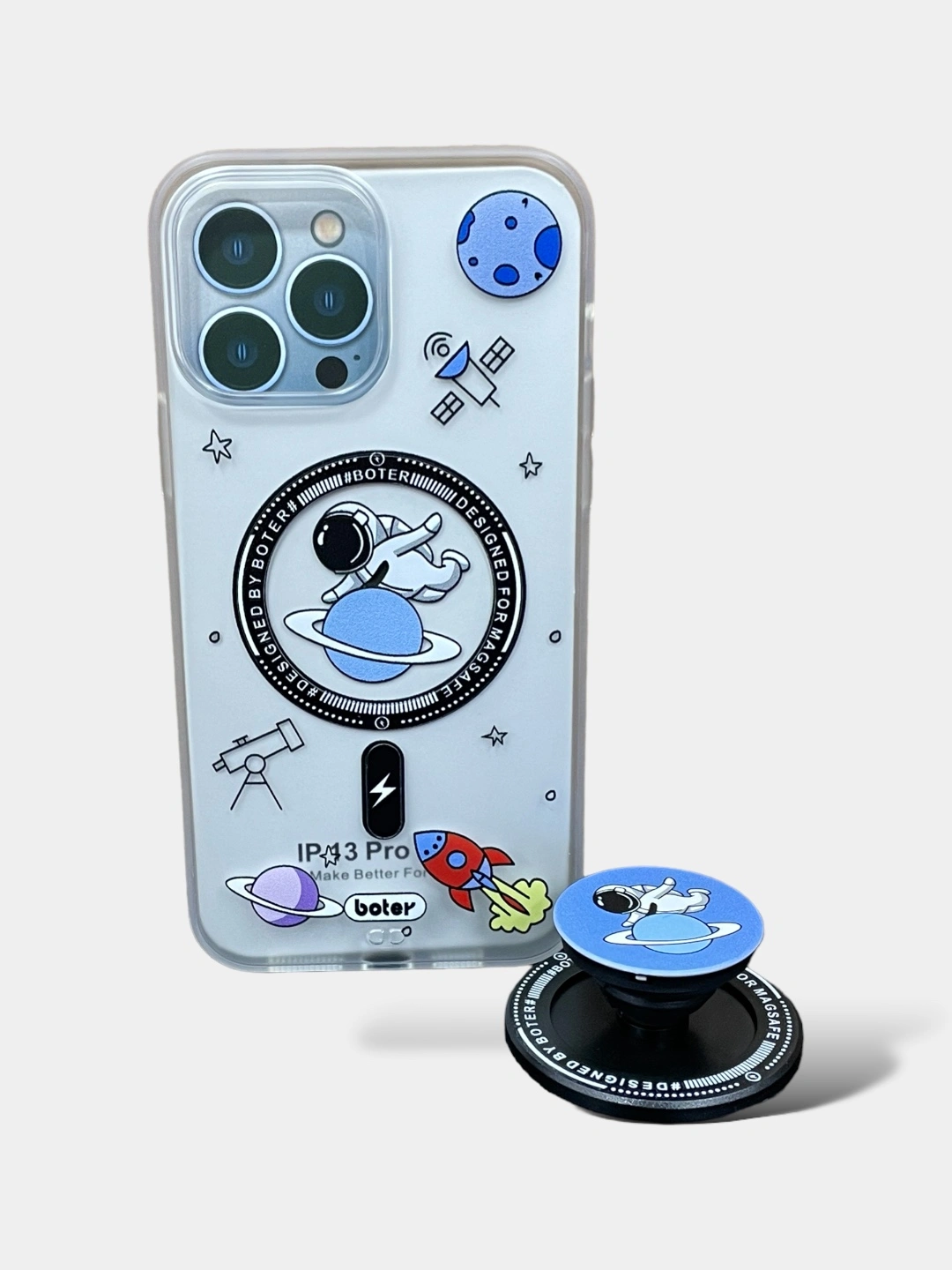Прозрачный чехол PopSocket, с держателем-подставкой для телефона ...