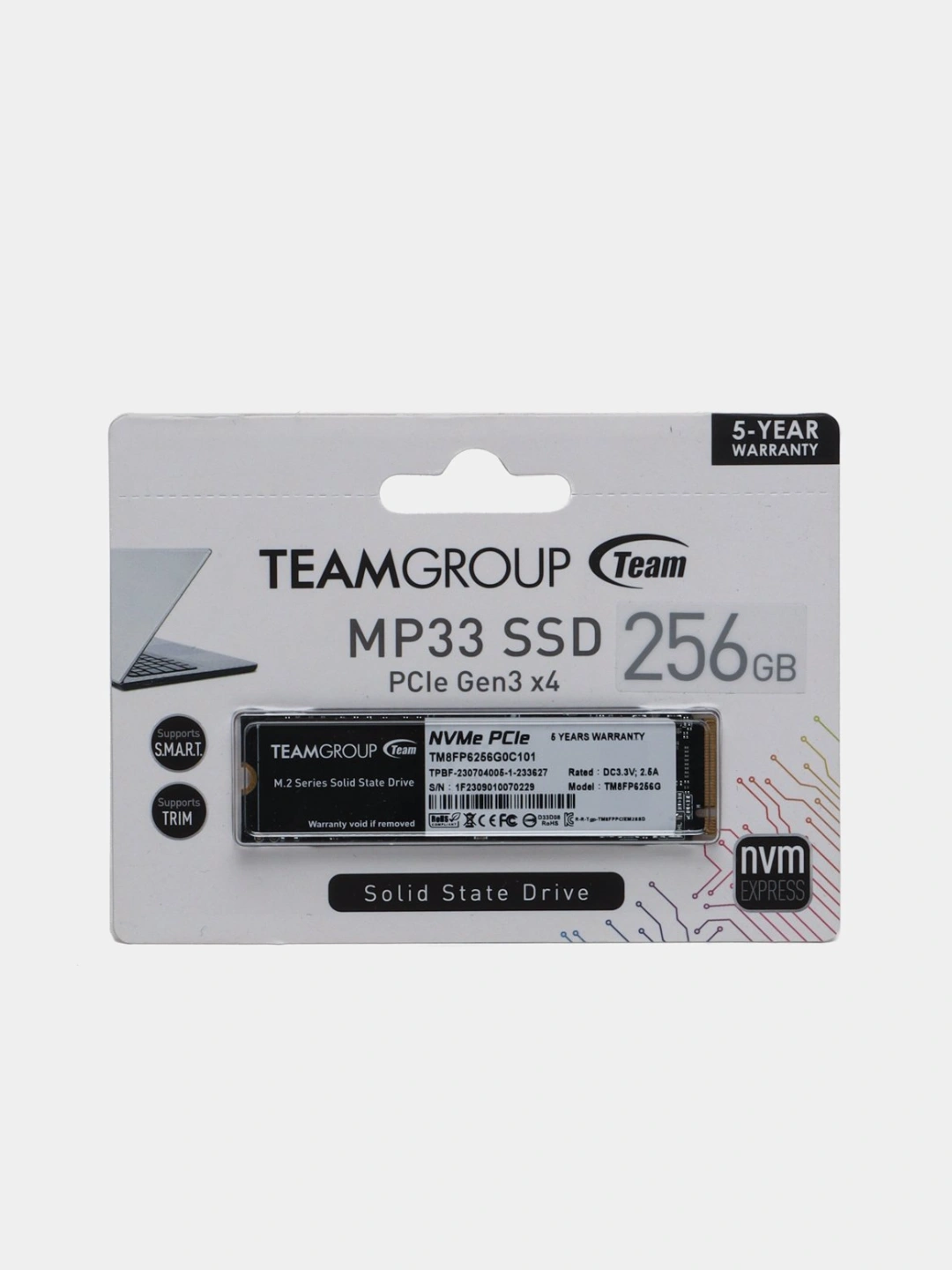 NVME m2 ssd TeamGroup MP33 SSD PCIe Gen3 x4 256ГБ для ноутбуков и ПК ...