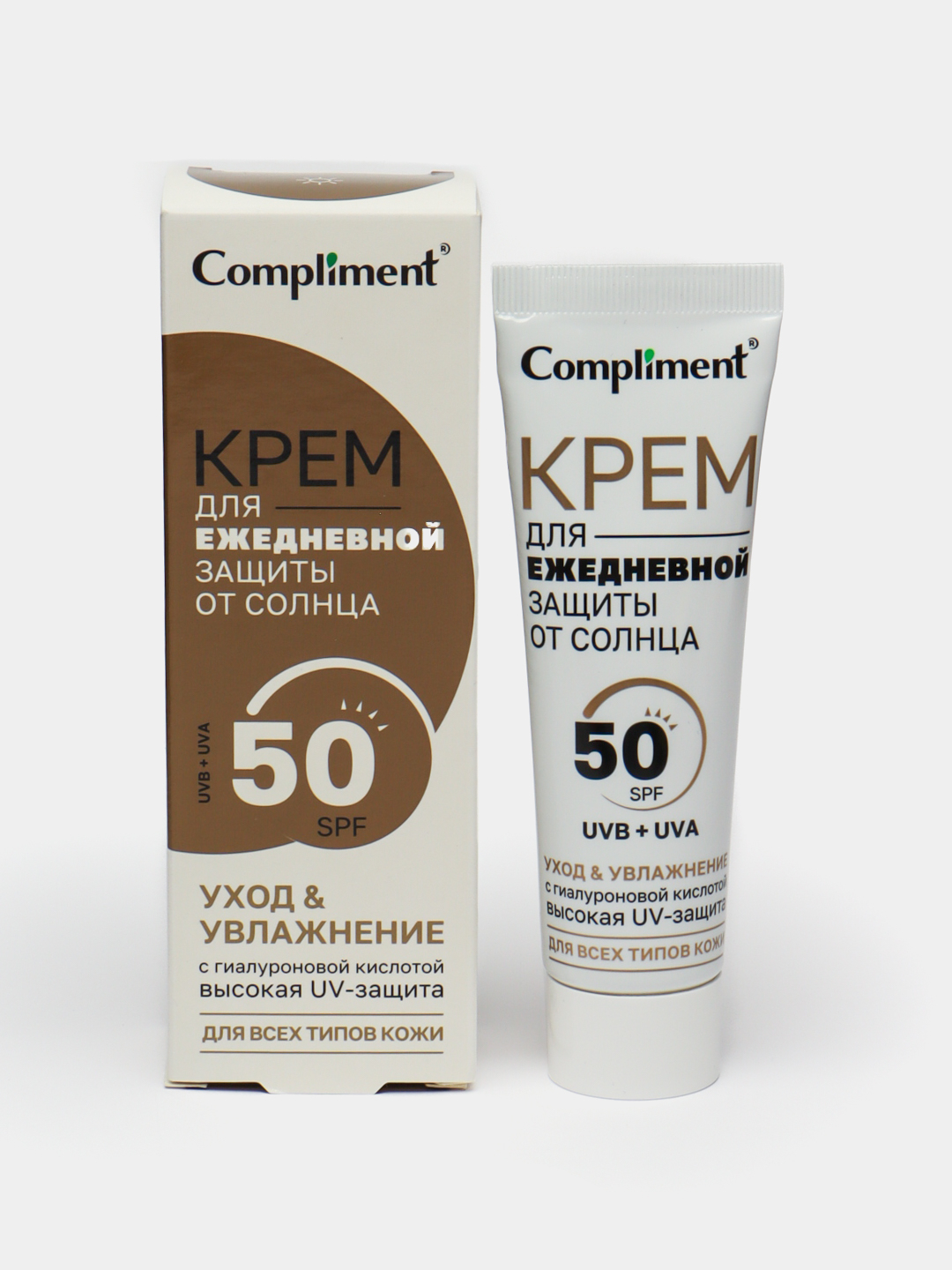 Солнцезащитный крем Compliment SPF 50+ для ежедневной защиты, уход ...