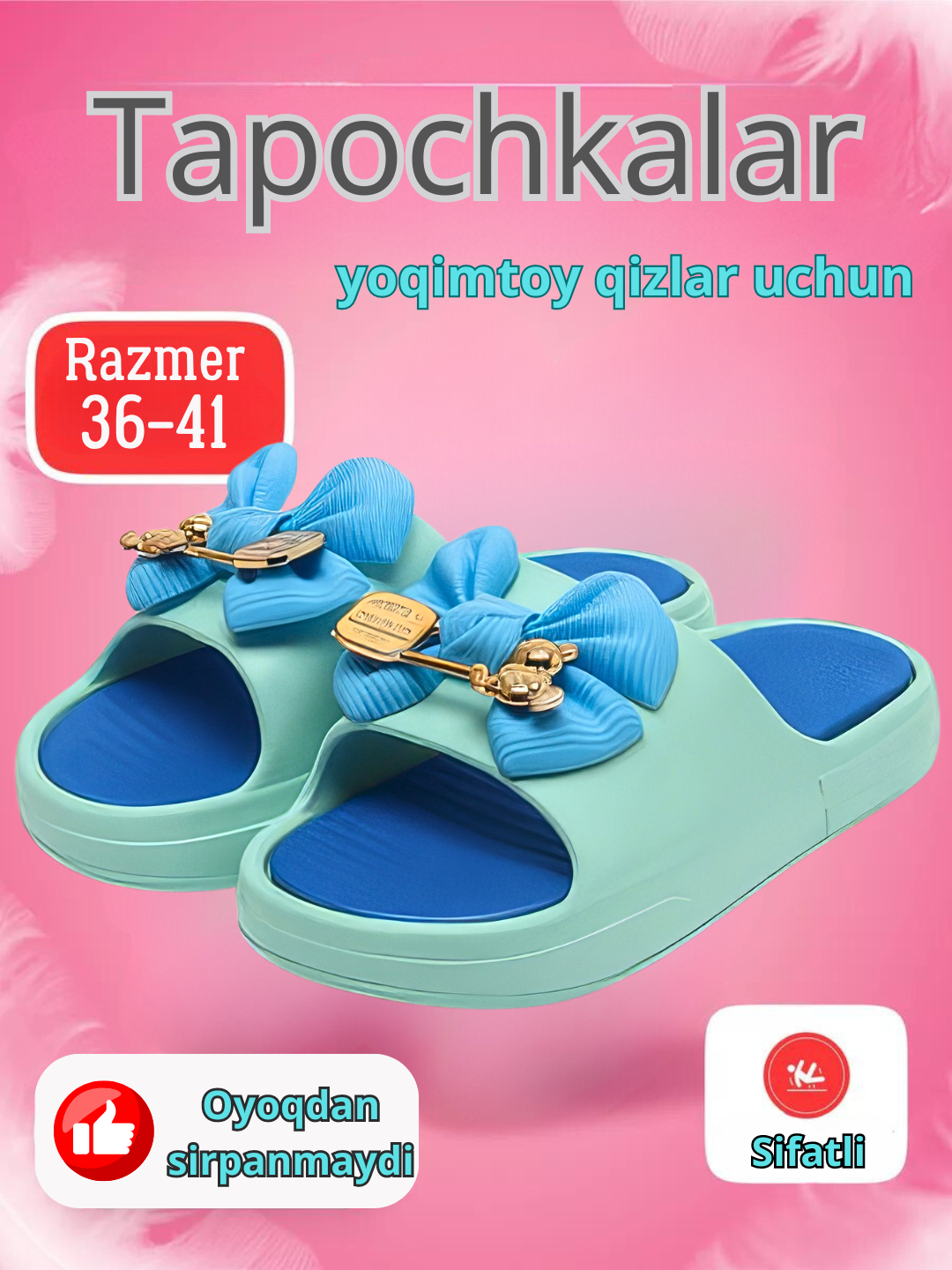 Terlik ayollar uchun, yozgi, shippaklar, poyabzalni arzon narxda sotib ...