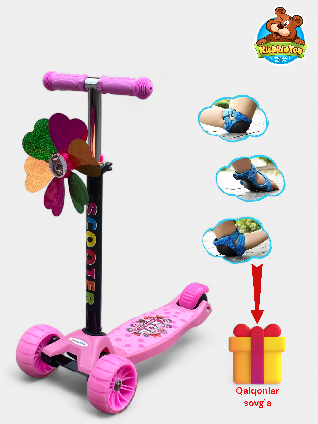 Bolalar uchun samokat, temir ramka, himoyachi sovg'agani arzon narxda ...