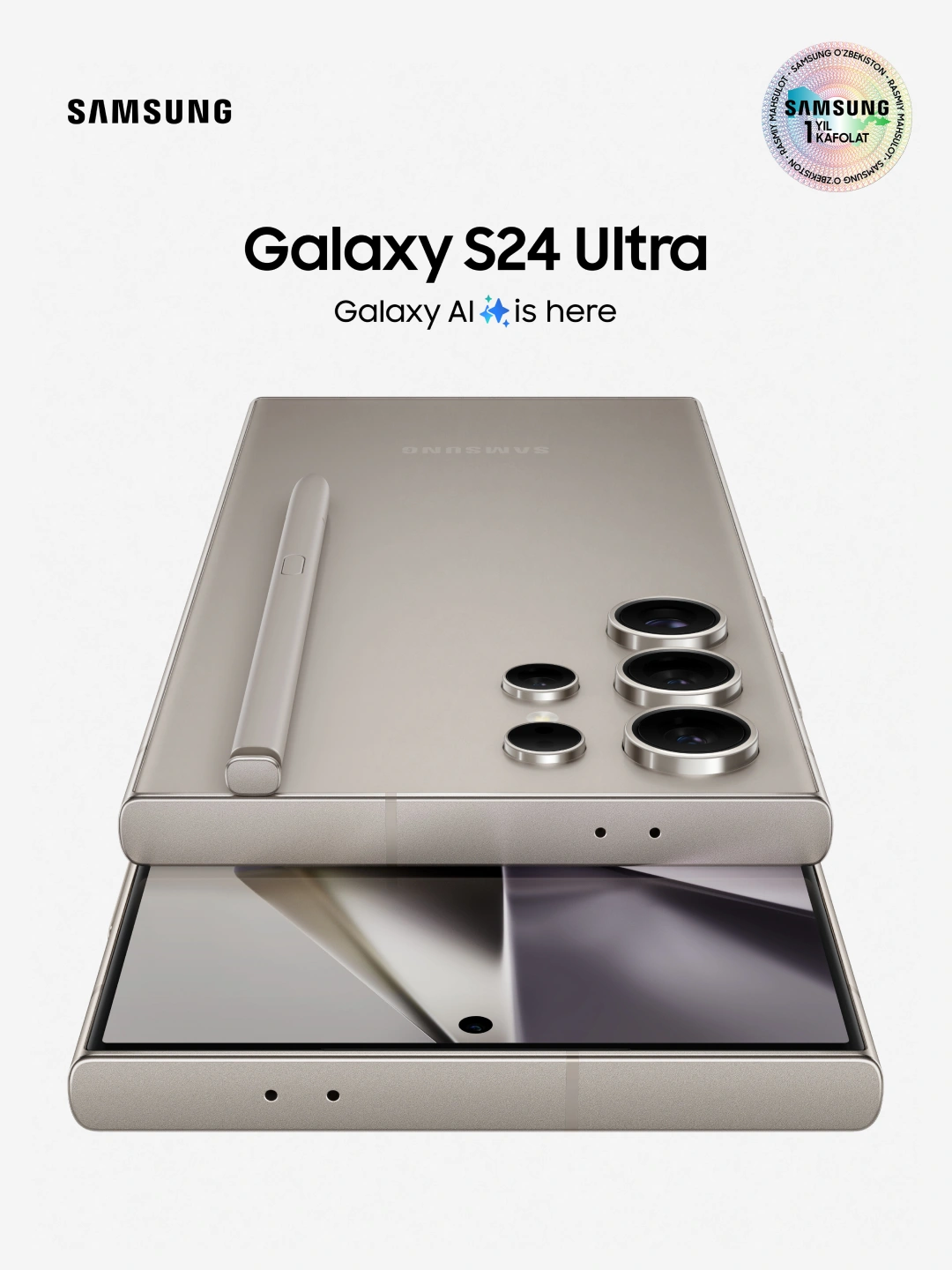 Смартфон Samsung Galaxy S24 Ultra, 6.8" Quad HD+ Dynamic AMOLED 2X 120 ...