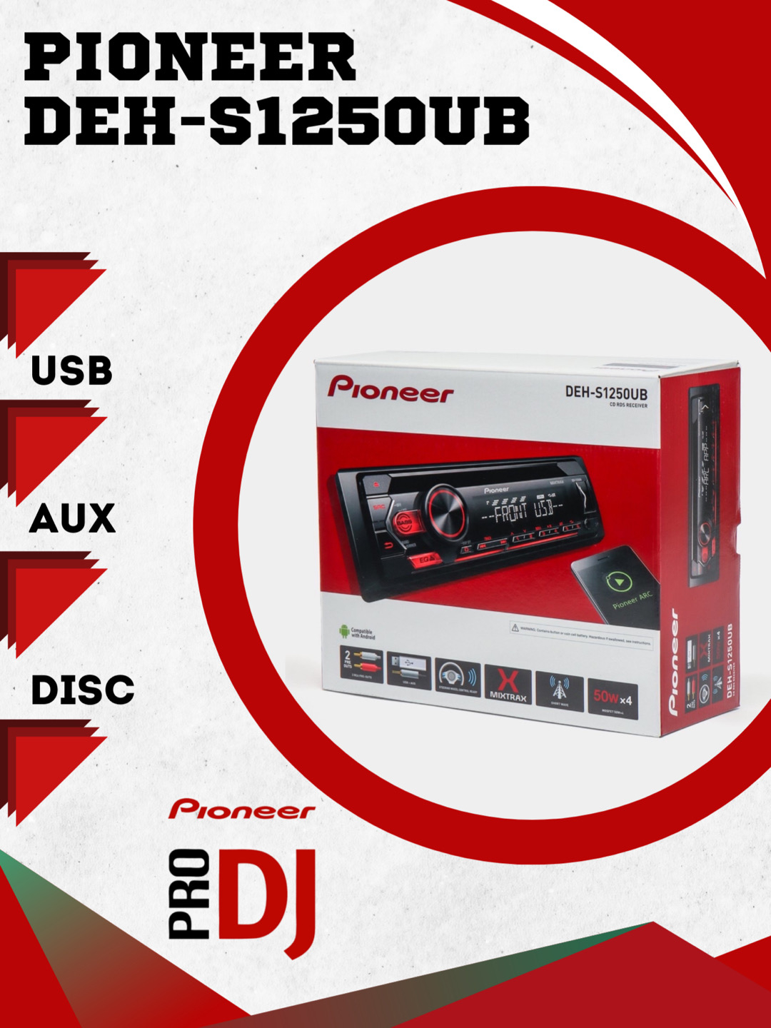 Автомагнитола Pioneer DEH-S1250UB с гарантией на 1 год купить по низким ценам в интернет ...