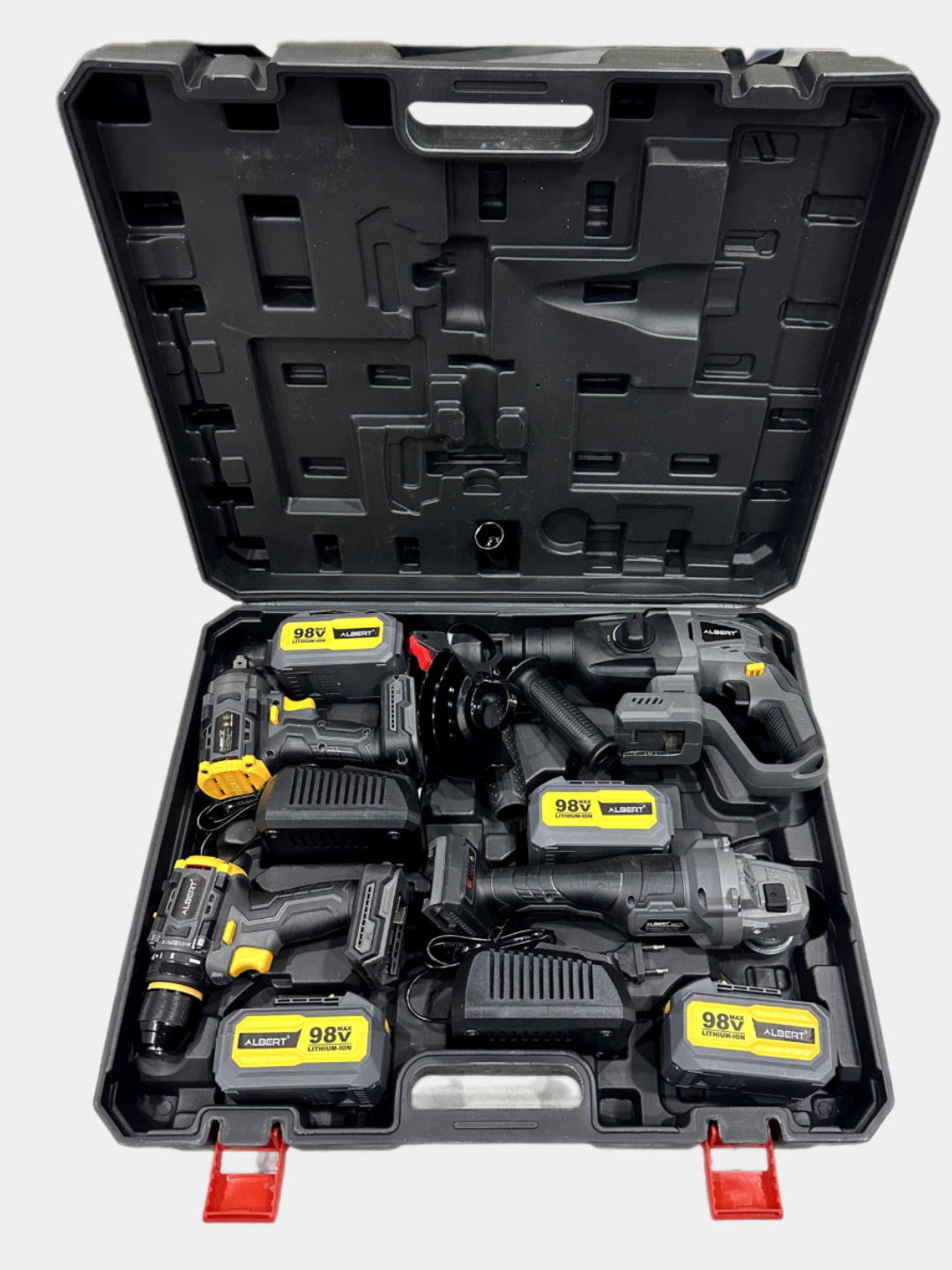 Набор Albert Pro 4 в 1 шуруповерт гайковерт перфоратор и болгарка ...