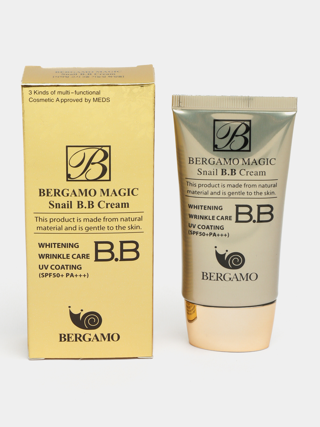 Yuz uchun tonal ВВ krem Bergamo Magic Snail SPF 50+ PA+++, 50 mlni arzon narxda sotib oling ...