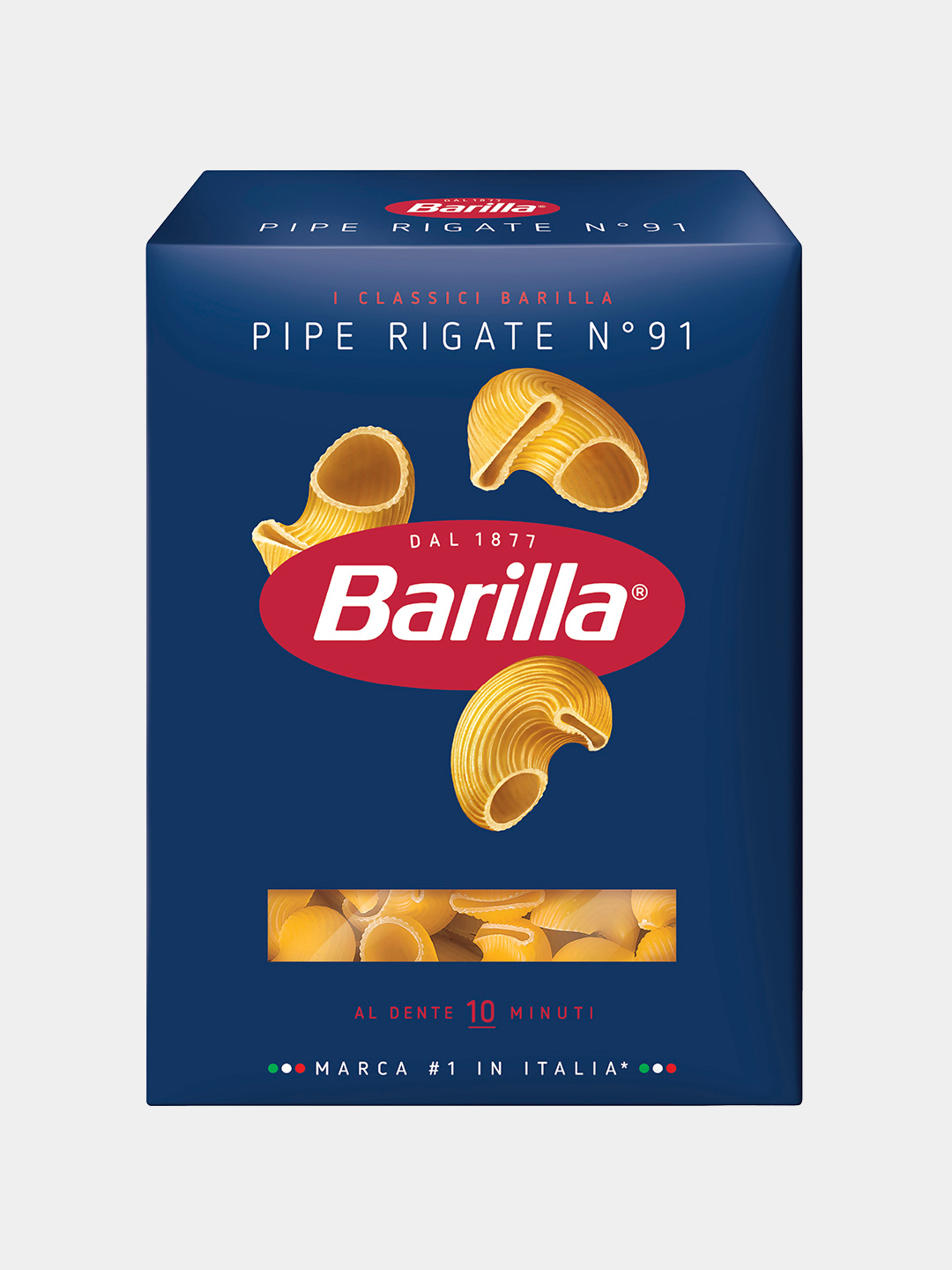 Makaron mahsulotlari Barilla Pipe Rigate n.91 qattiq bug'doydan, 450 g ...