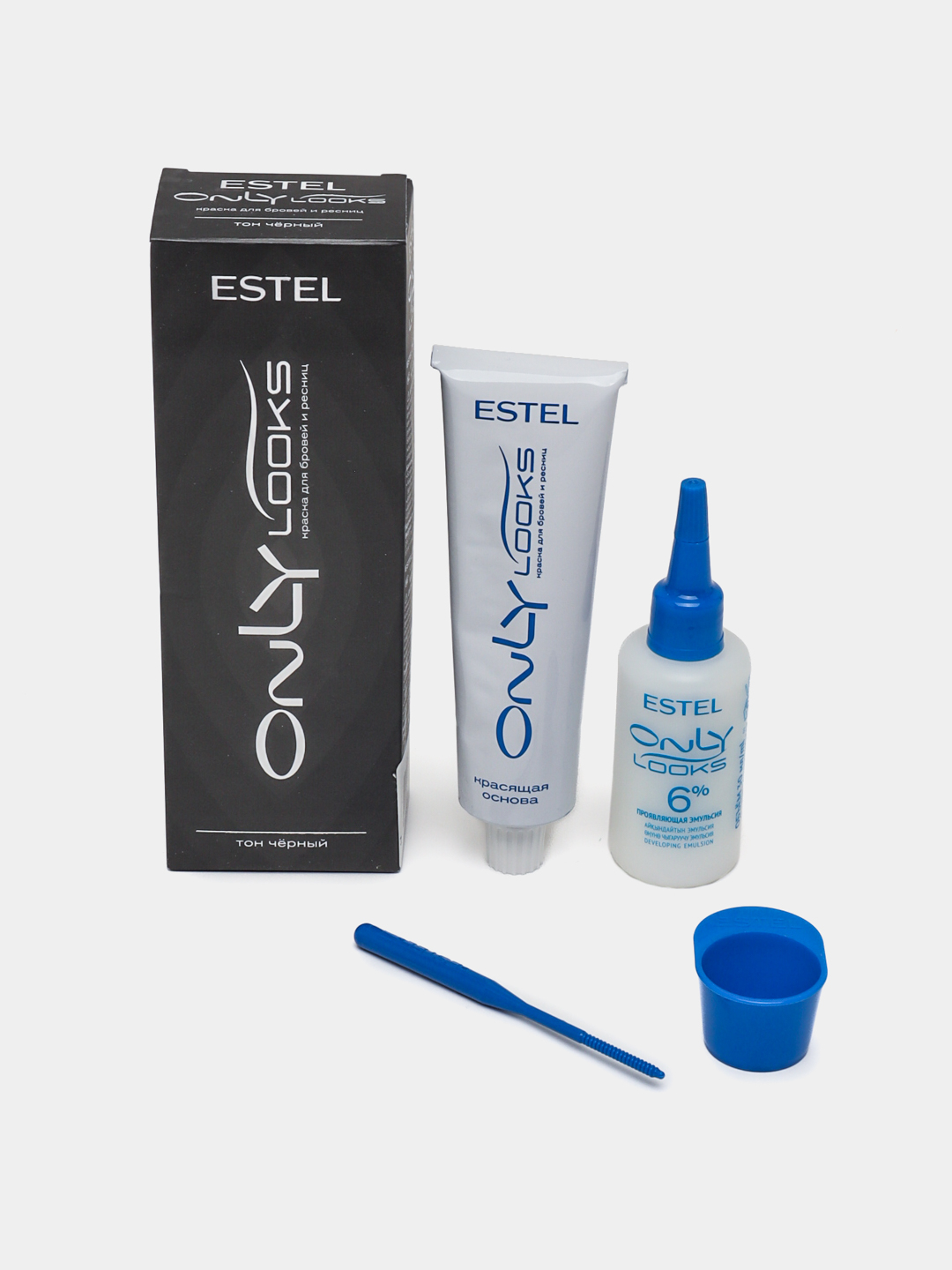 Краска для бровей и ресниц Estel Only Looks черная графитно-коричневая 50мл купить по низким ...