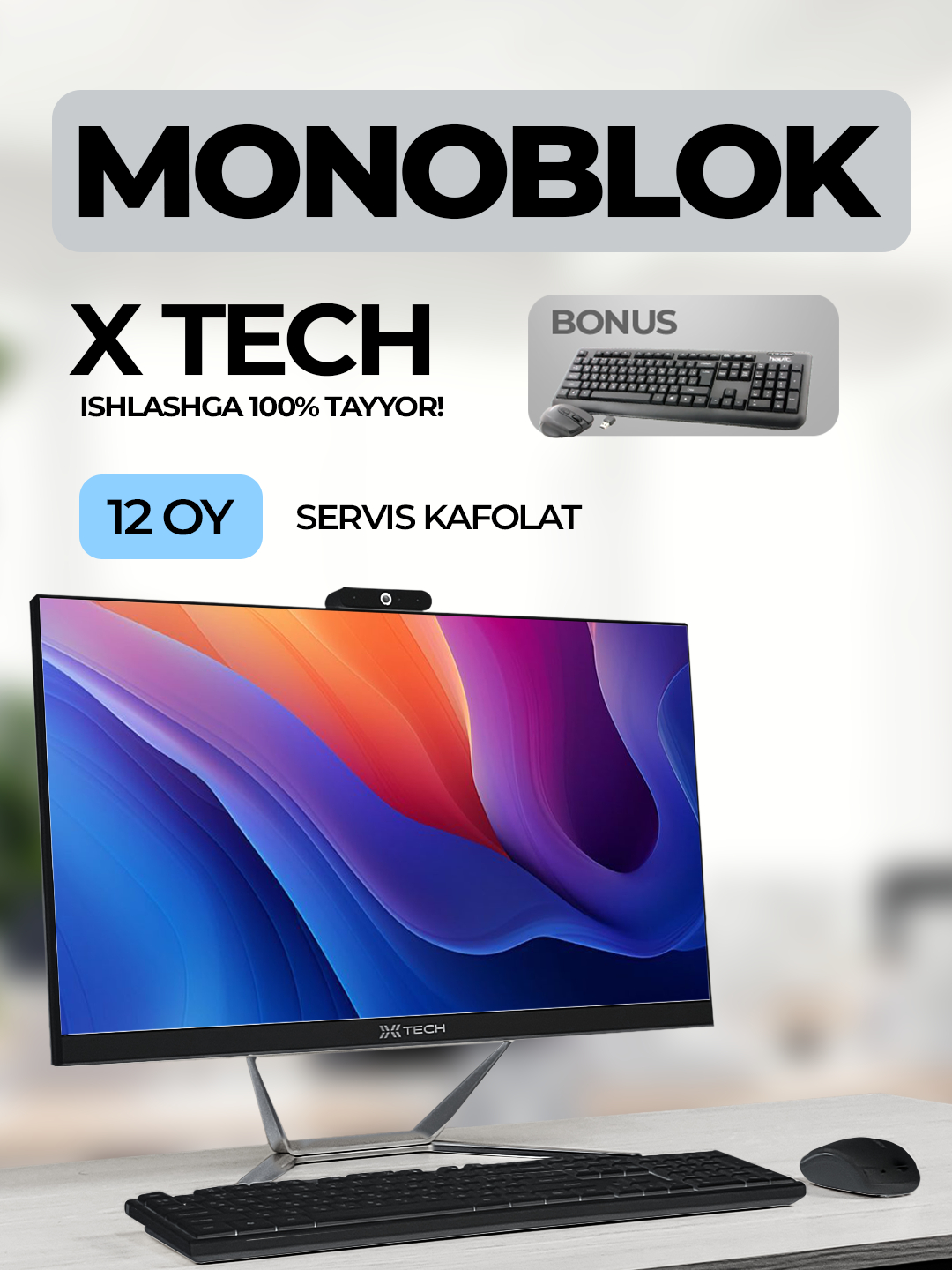 Monoblok Xtech 24 dyuym Full HD / i5-2400 / 8 GB RAM / SSD 256 GB / Ishlashga tayyor!ni arzon ...