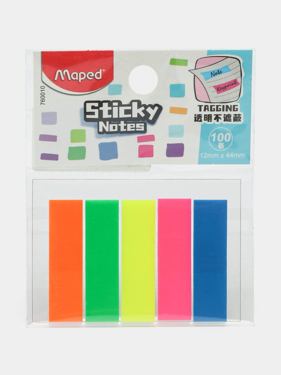 Самоклеящаяся бумага Maped, 100 листов * 5 цветов /12 * 44 мм Neon 760010AA купить по низким ...