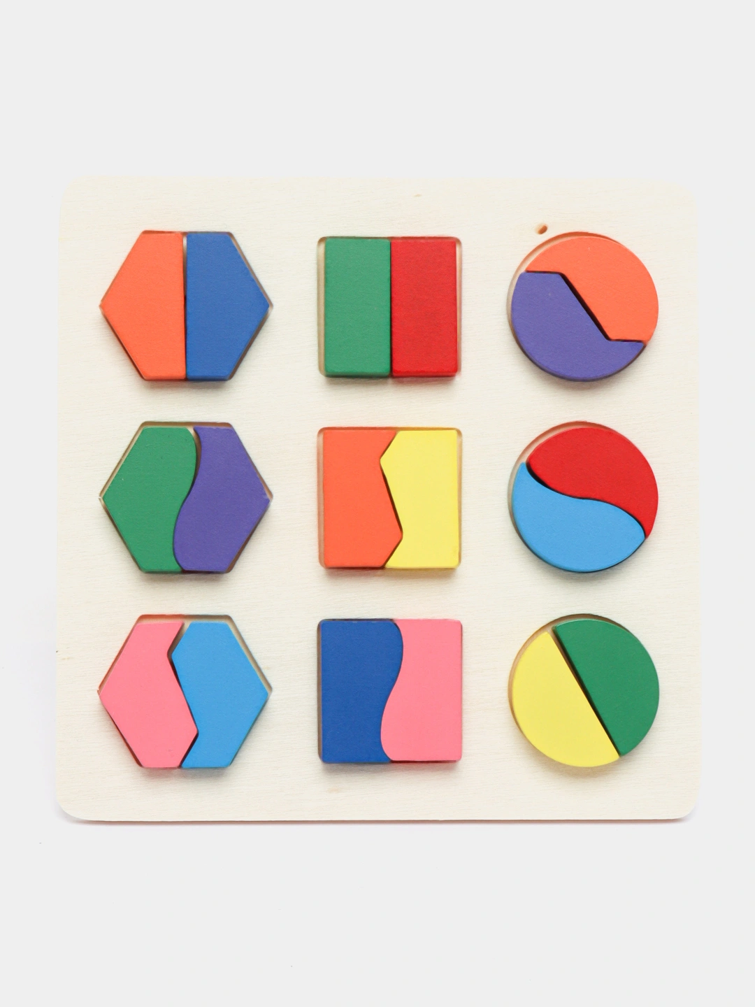 Yog'och saralash moslamasi Montessori, geometrik shakllar ...