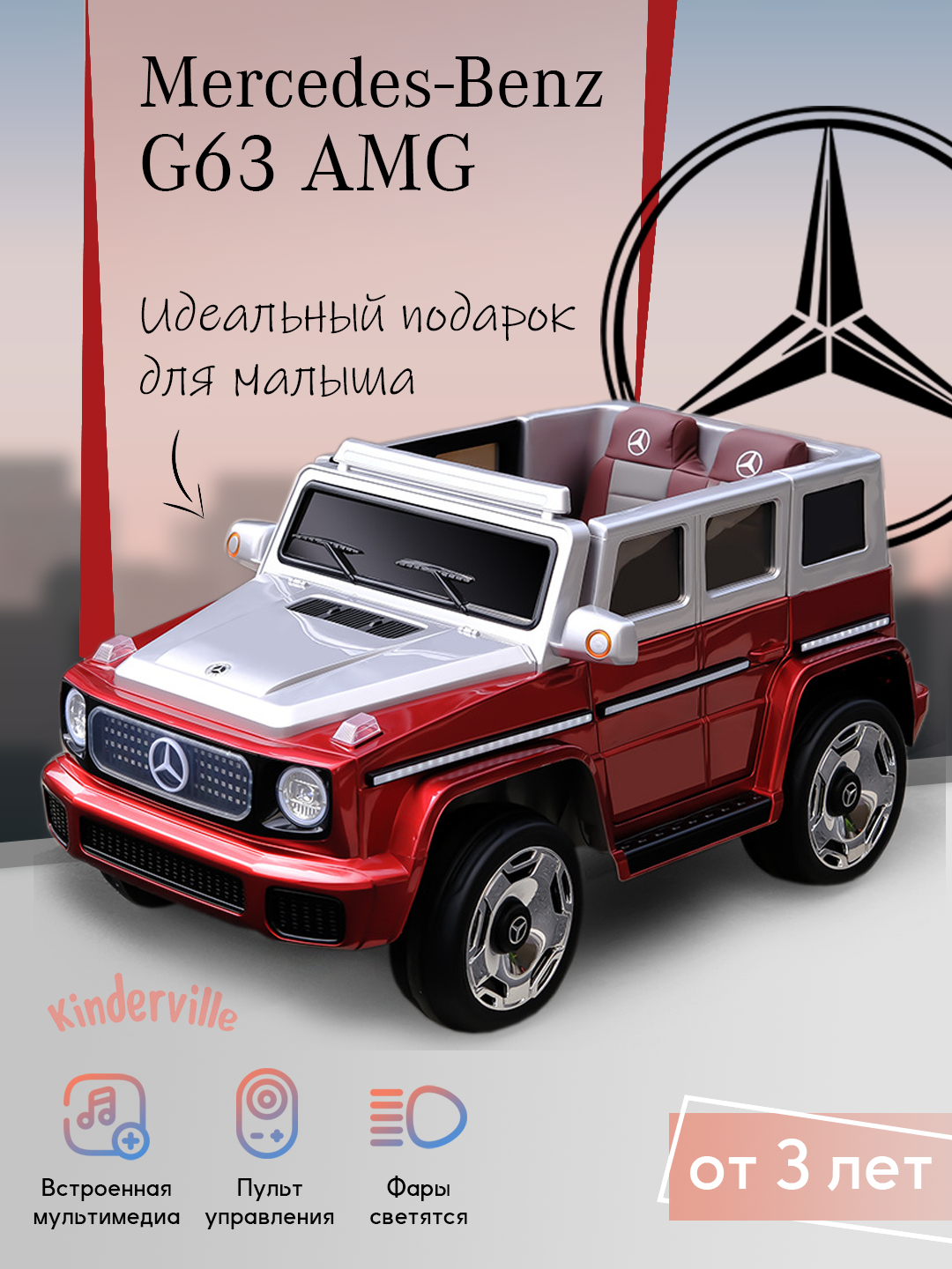 Детский электромобиль Mercedec Benz G63 AMG, электрокар с аккумулятором ...