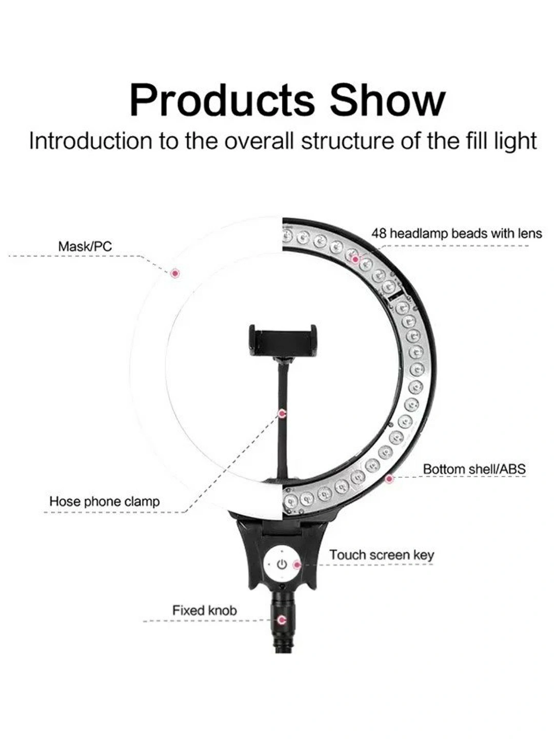 Led lampa FM-12R, halqali chiroq, shtativsizni arzon narxda sotib oling ...