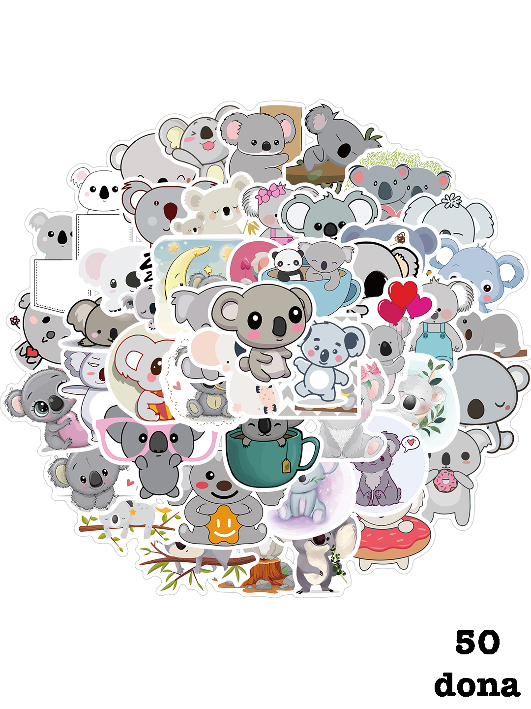 Nakleykalar, stikerlar "Mushuk, tuya, laylak, yo'lbars, belka, kapibara ...