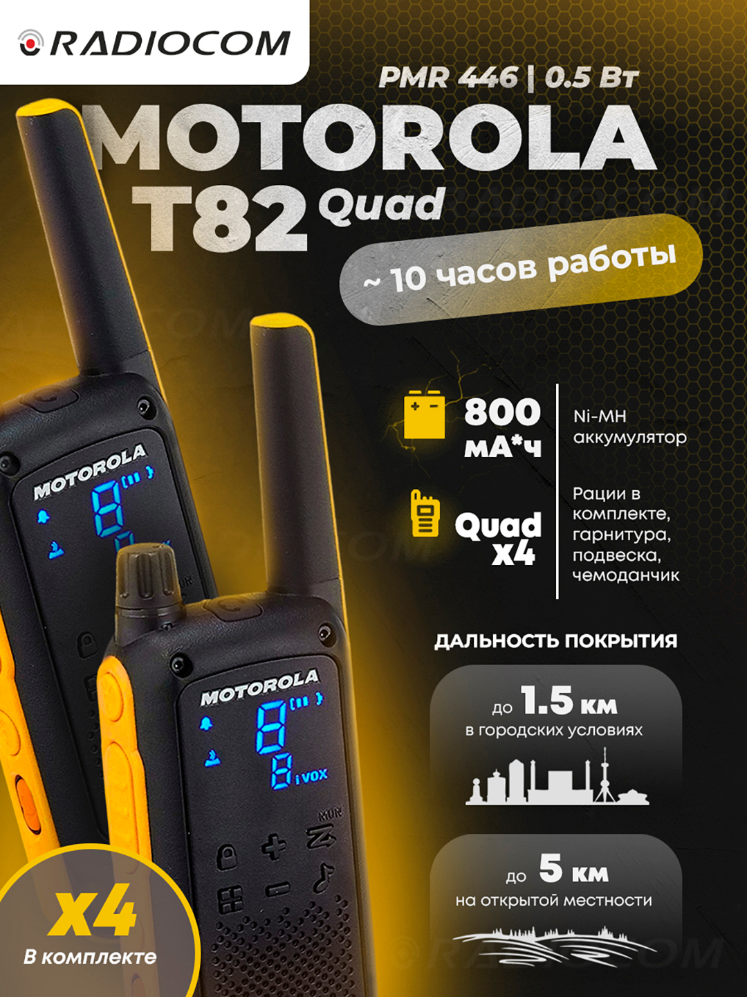 Рация Motorola Talkabout T82 Extreme Quad купить по низким ценам в ...