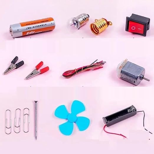 DIY конструктор для юных физиков, подключи провода и собери вентилятор, набор изобретателя за ...