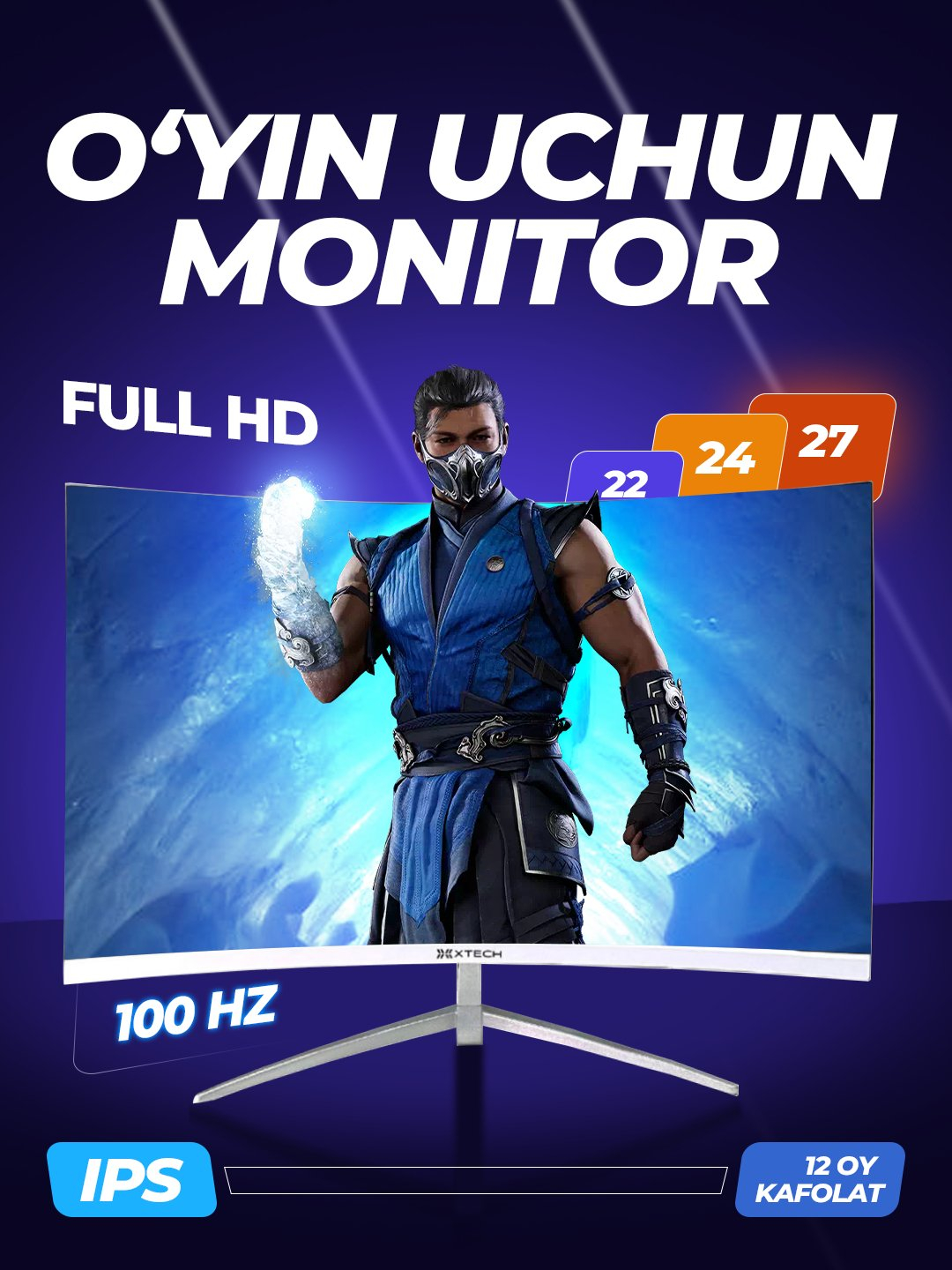 Monitor Xtech, Flat, 60 Hz, 19 dyuym, IPS matritsa qorani arzon narxda sotib oling — Uzum (1242769)