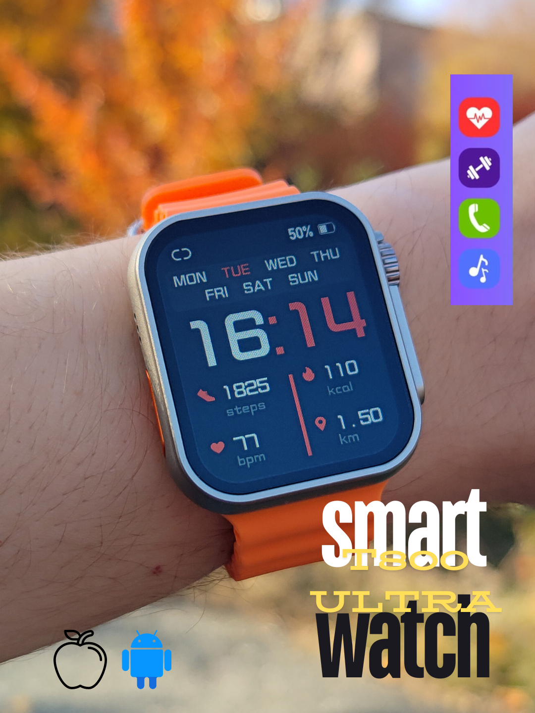 Умные часы Smart watch T800 Ultra Hlwatch PRO, 49 мм купить по низким ...