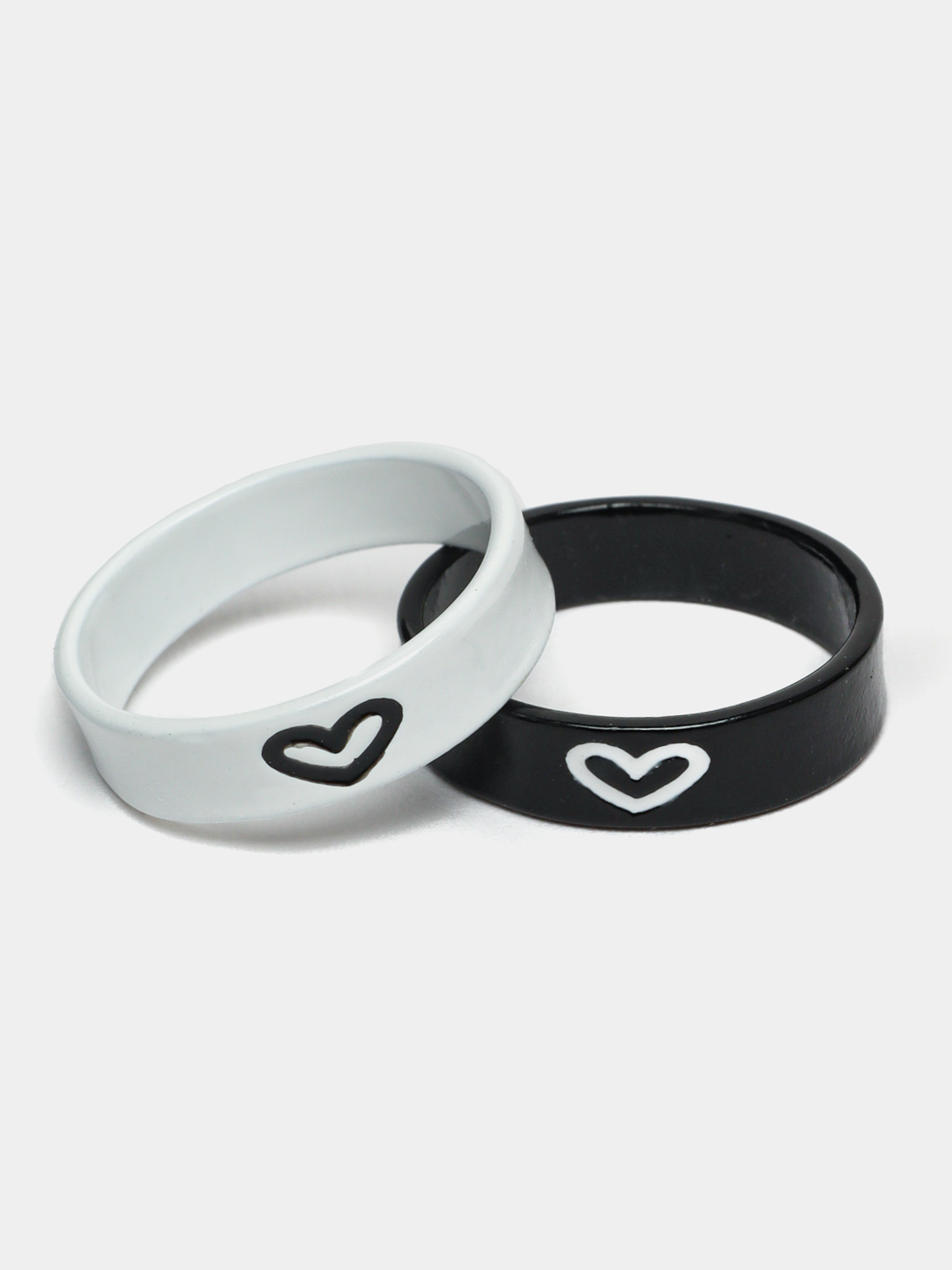 Juft, yurakchali uzuklar, 2 dona, oq-qora, sevishganlar uchun ...