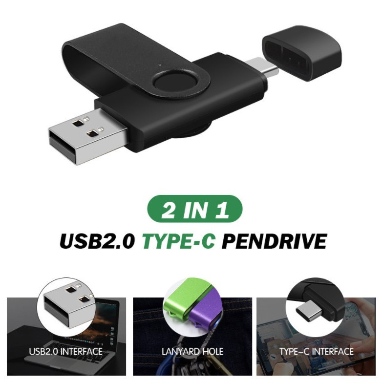 OTG fleshka, USB, Type-C, xotira kartasi 4 GB, 8 GB, 16 GB, 32 GB, 64 ...
