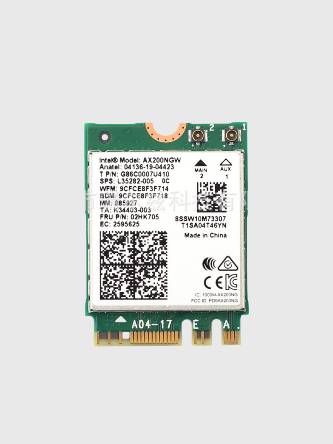 Tarmoq kartasi Intel, ikki chastotali, simsiz AX200NGW WLAN/Wi-Fini ...