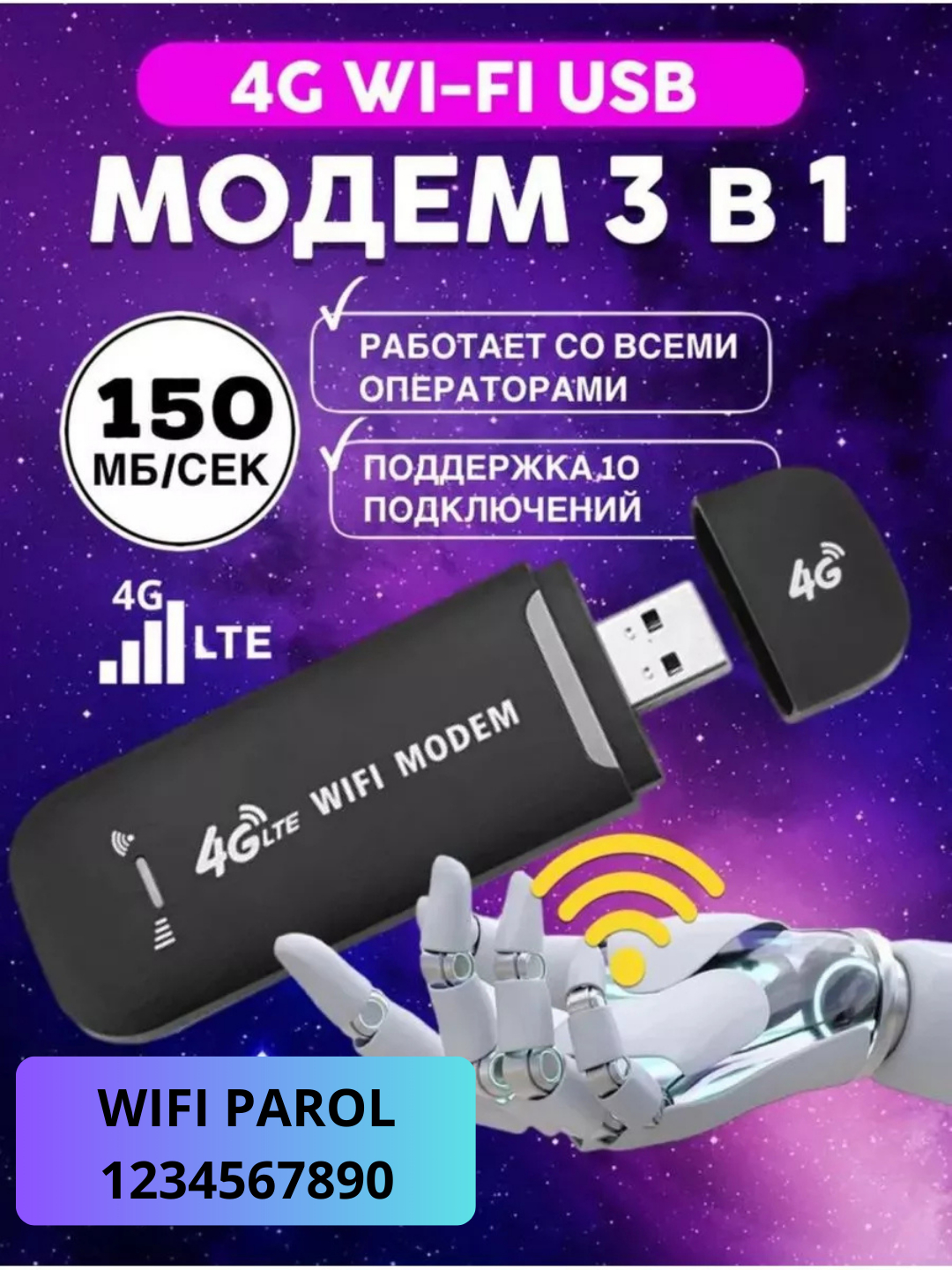 USB модем 4G LTE, с точкой доступа WiFi и поддержкой сим карты купить ...
