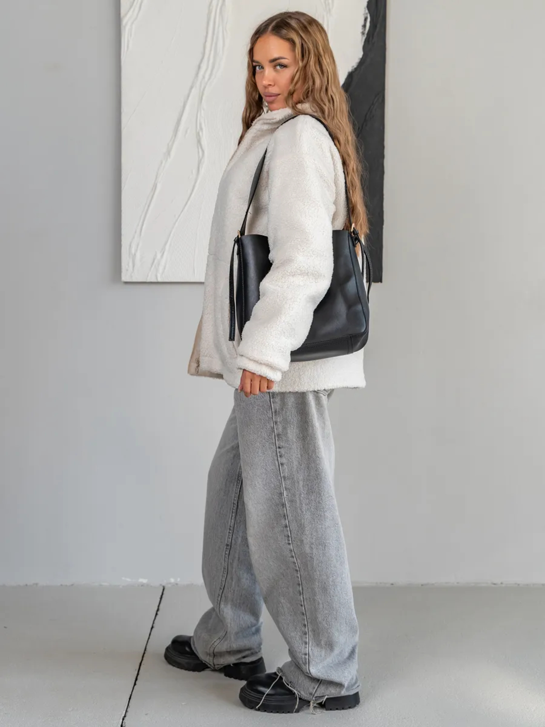 Куртка теплая плюшевая Тедди, оверсайз, плюшевая купить по низким ценам ...