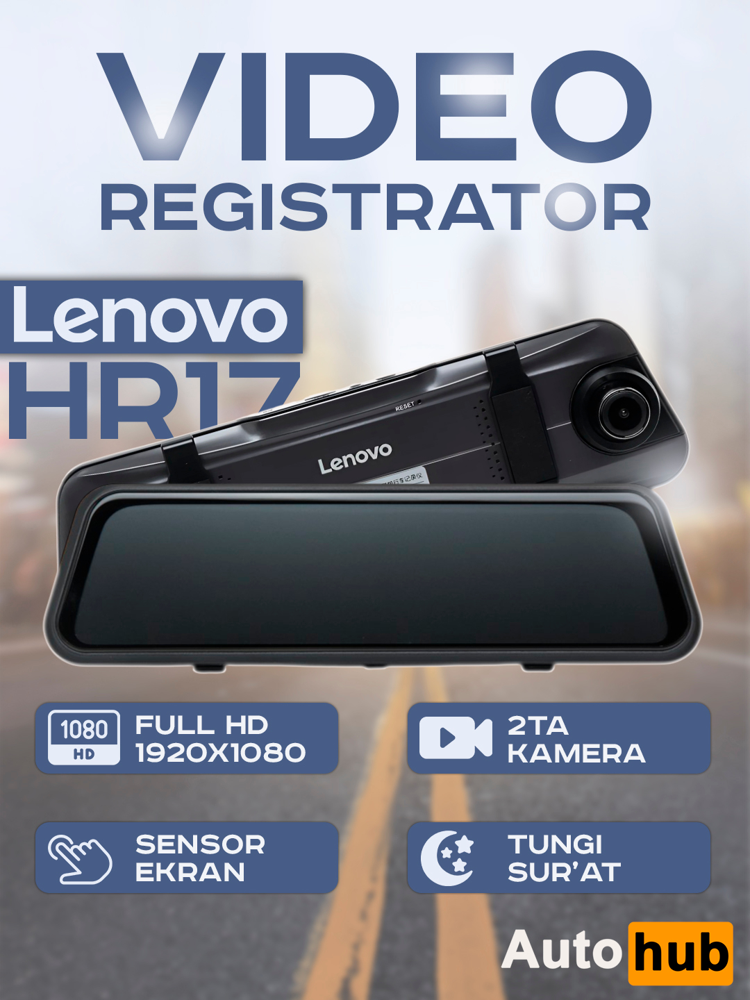 Sensorli ekranli Lenovo HR17 FULL HD videoregistratorini arzon narxda sotib oling — Uzum (1329946)