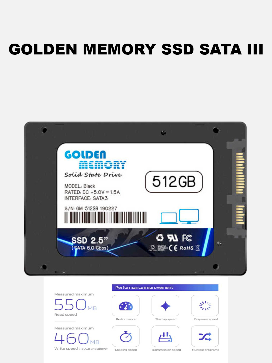 Твердотельные накопители SSD Golden Memory SATA III 128GB, 256GB, 512GB ...