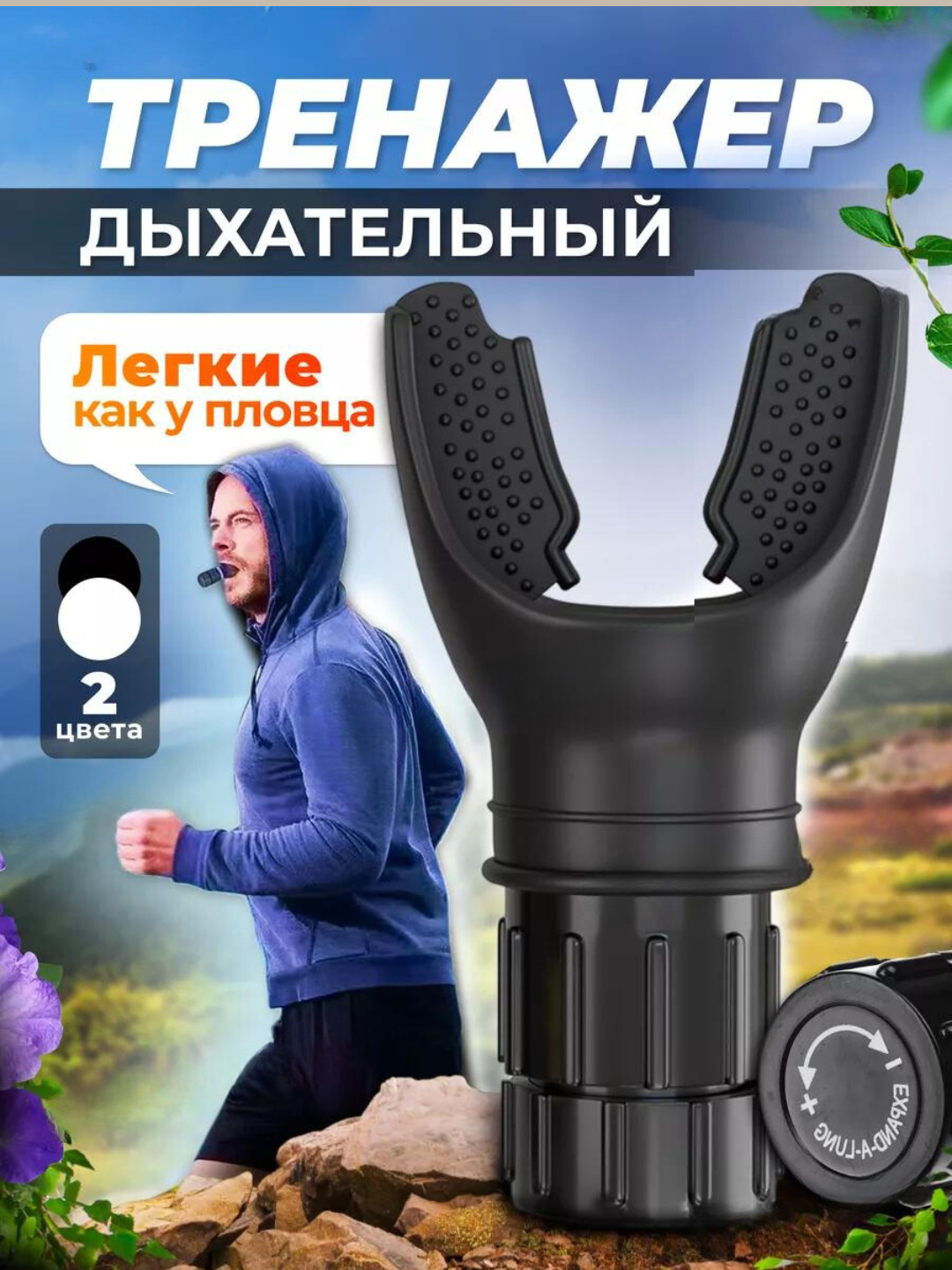Дыхательный тренажер с регулируемыми уровнями сопротивления, для ...