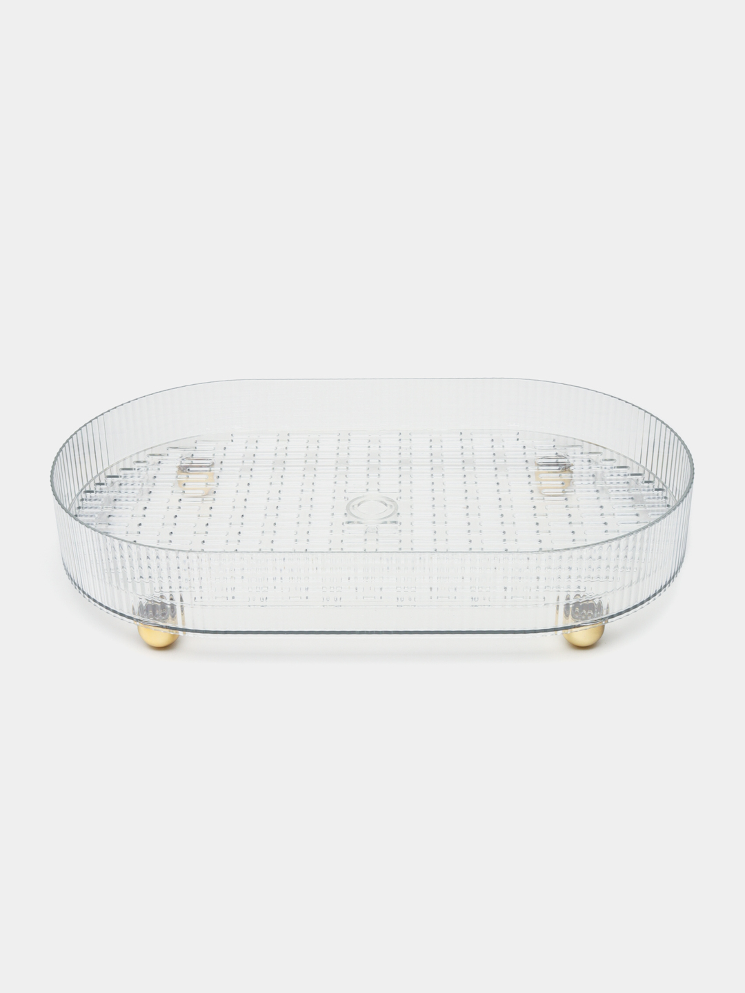 Прозрачный овальный поднос с золотыми ножками, стильный органайзер для ...