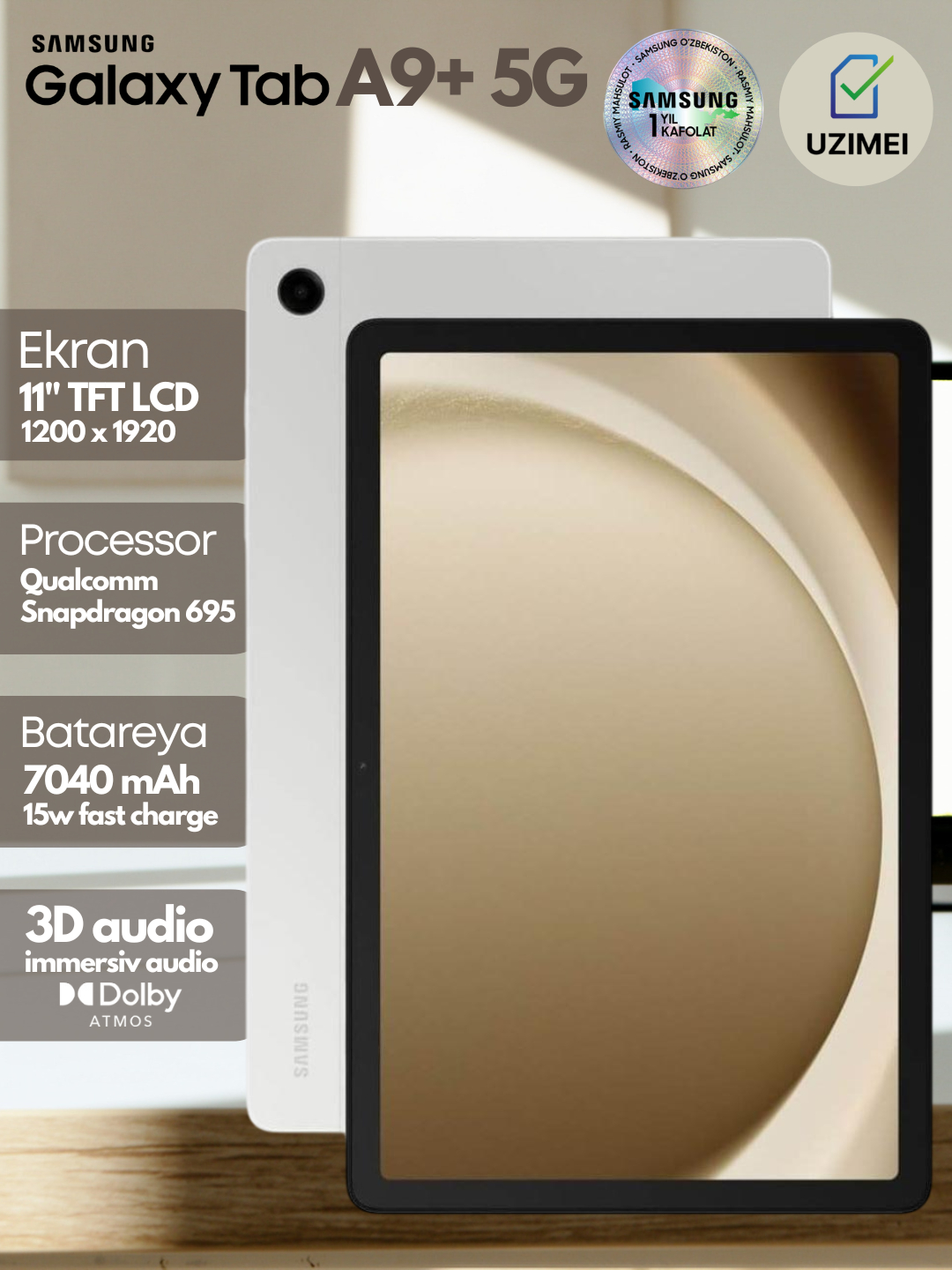 Планшет Samsung Galaxy Tab A9+ 5G, 11.0" экран купить по низким ценам в интернет-магазине Uzum ...