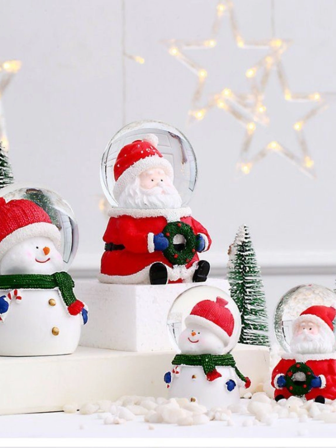 Новогодний снежный шар светящийся с Дед морозом и Снеговиком купить по ...