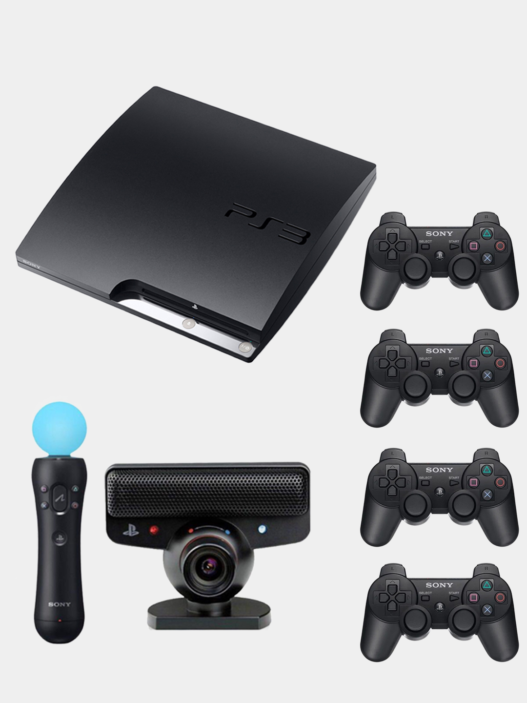 Игровая консоль PS3 Sony Playstation 3 Slim с играми 4 шт, Dualshok ...