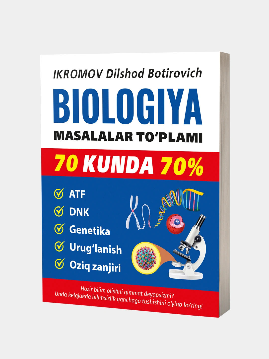 Biologiya, Testlar to‘plami, 70 kunda 70%, o‘zbek tilida 70000 so'mga ...