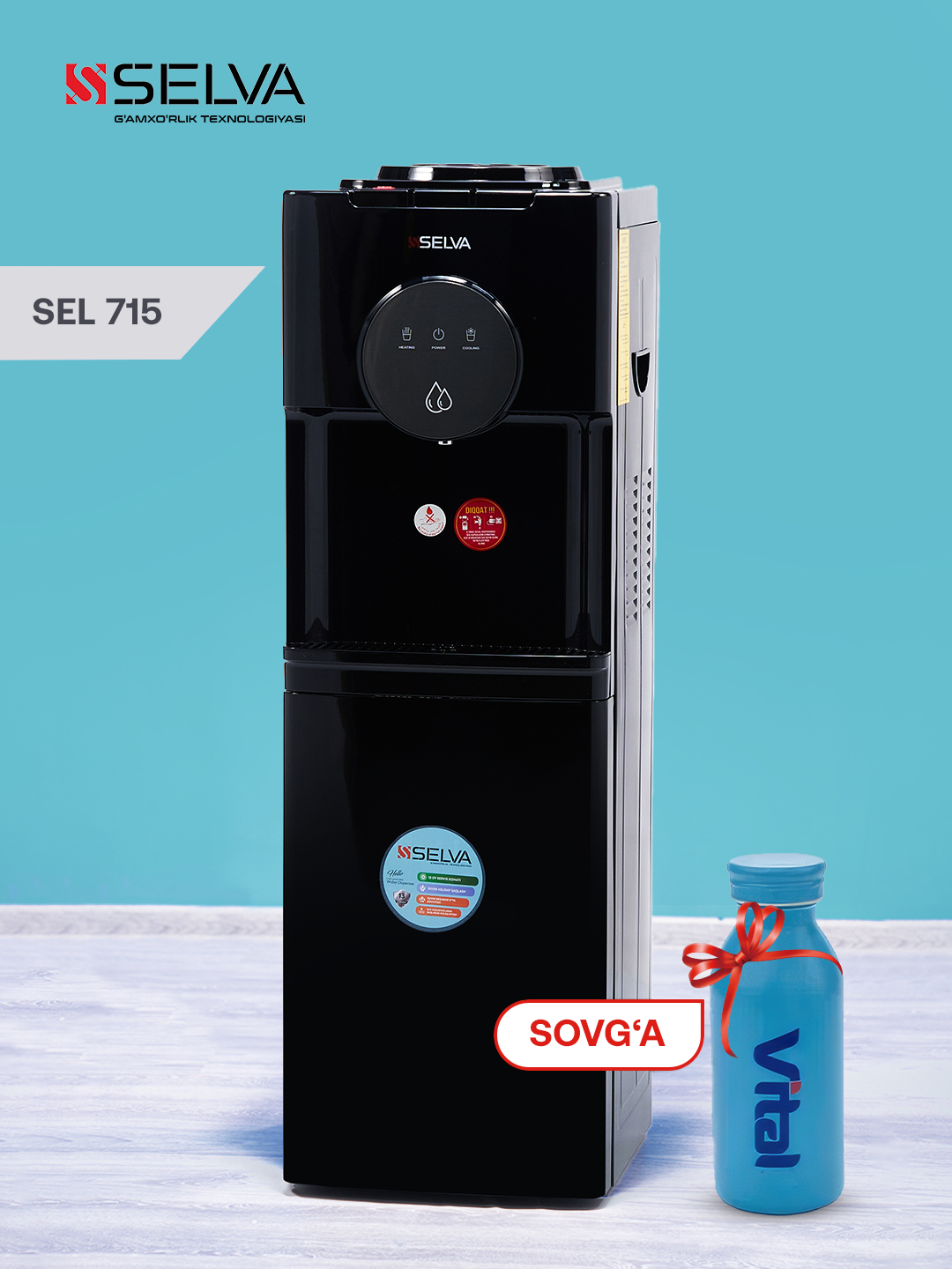 Suv uchun kuler SELVA, freon orqali sovutadi + sovgani arzon narxda sotib oling — Uzum (1387875)