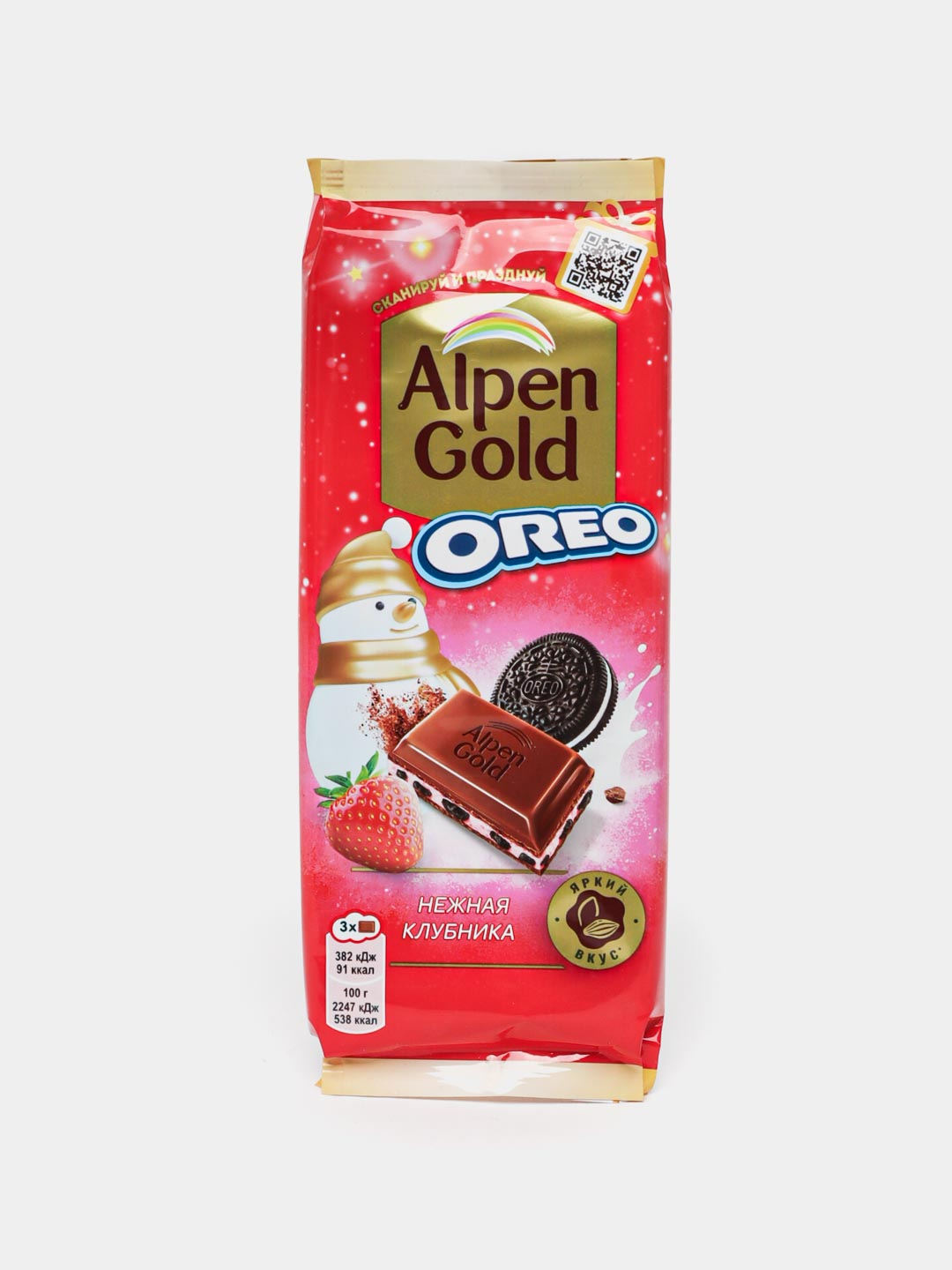 Шоколад Alpen Gold oreo, Нежная клубника, 85 г купить по низким ценам в интернет-магазине Uzum ...