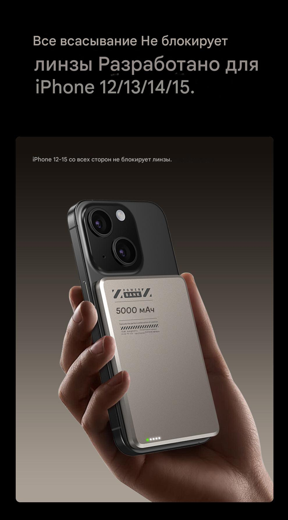 Mini Power bank, PD20W magnit simsiz zaryadlovchi, tez zaryadlash 5000 ...