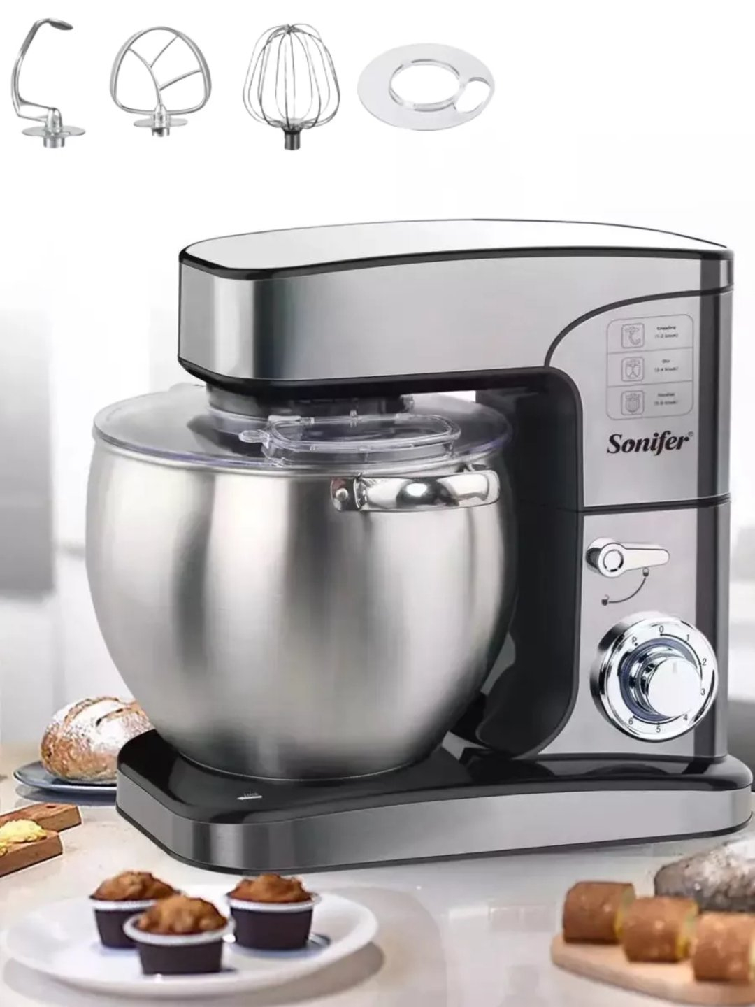 Mikser statsionar, planetar, Sonifer SF-8083, idishning hajmi 12 litrni arzon narxda sotib oling ...