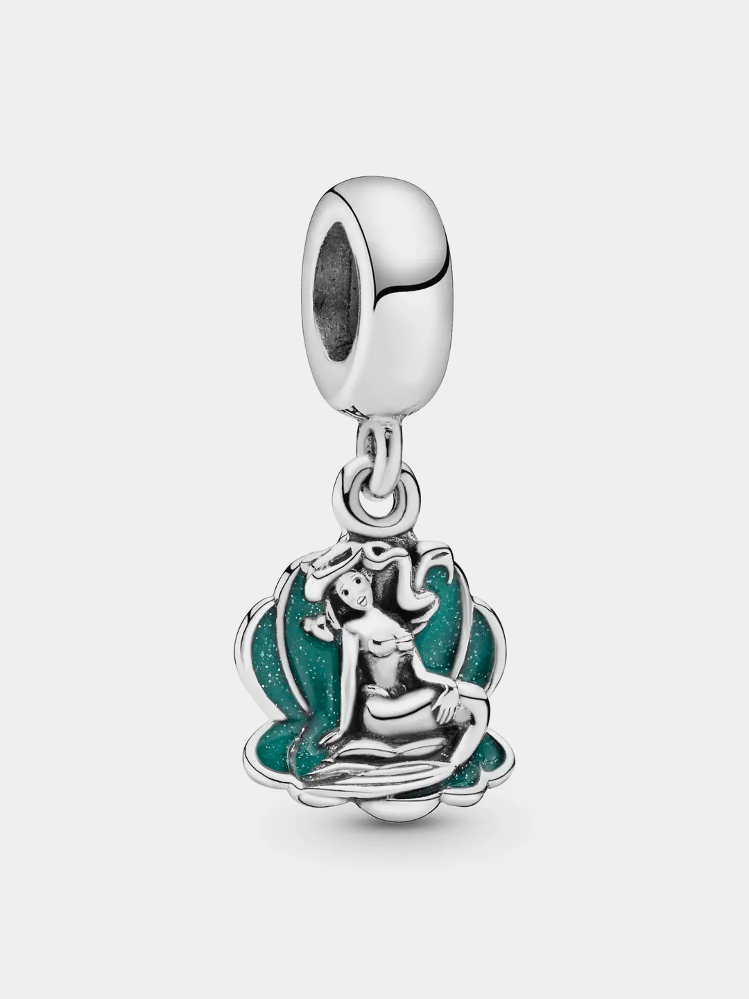 Шарм-подвеска Disney Ariel с блестящей зеленой эмалью PANDORA ...