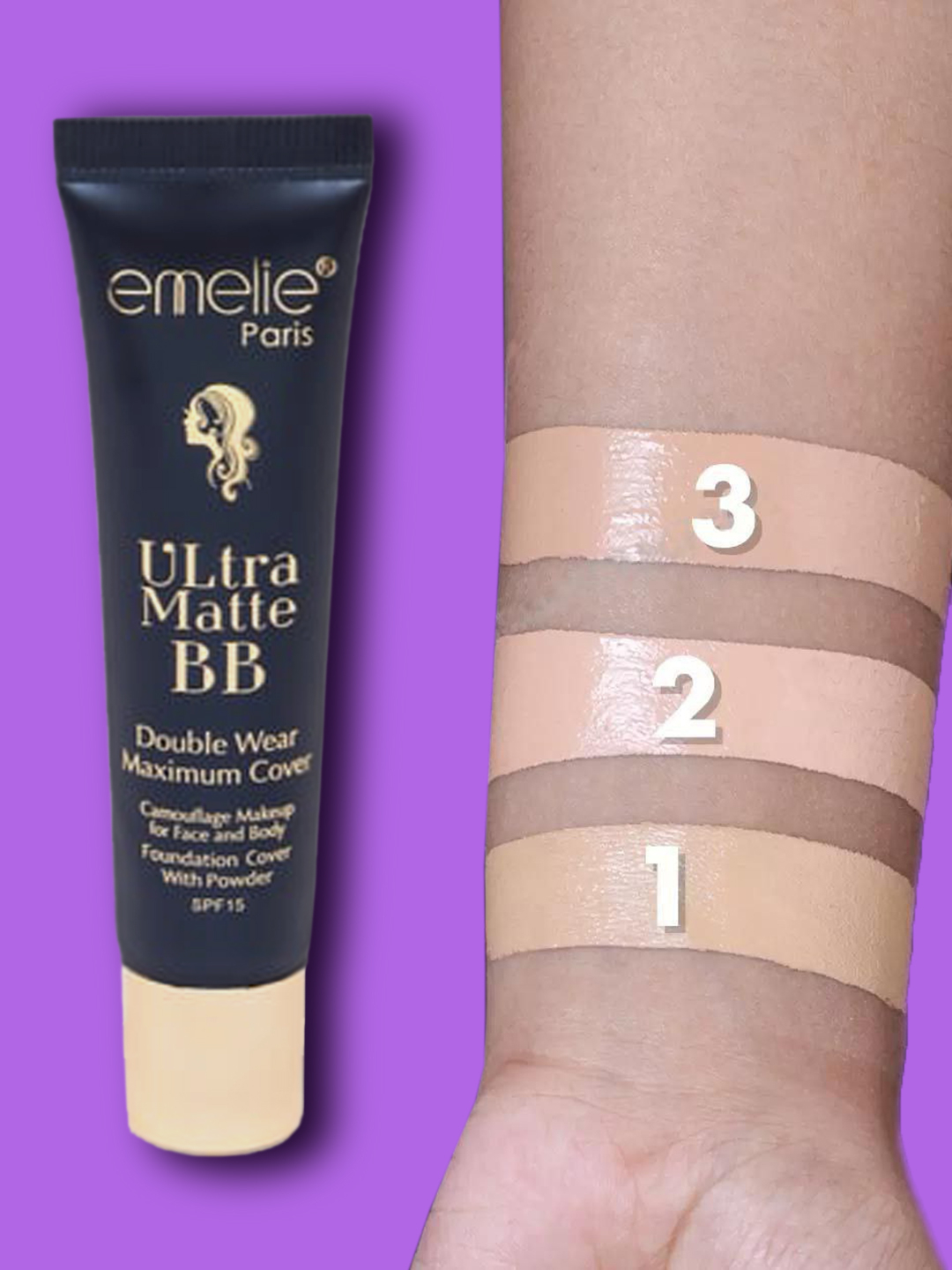 Тональный крем, ультраматовый ББ основа для лица EMELIE,SPF 15 ...