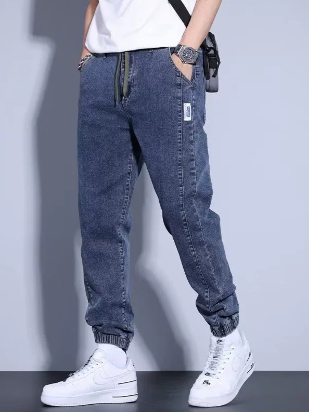 Erkaklar uchun jinsi shimlar, matosi paxtani arzon narxda sotib oling ...