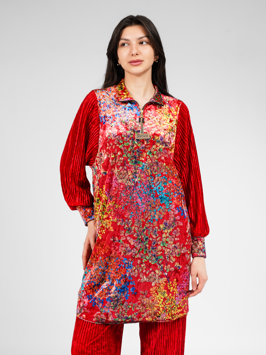 Uy uchun ayollar kiyimlari to'plami, marmar villyur, standart o'lchamli 46-54ni arzon narxda ...