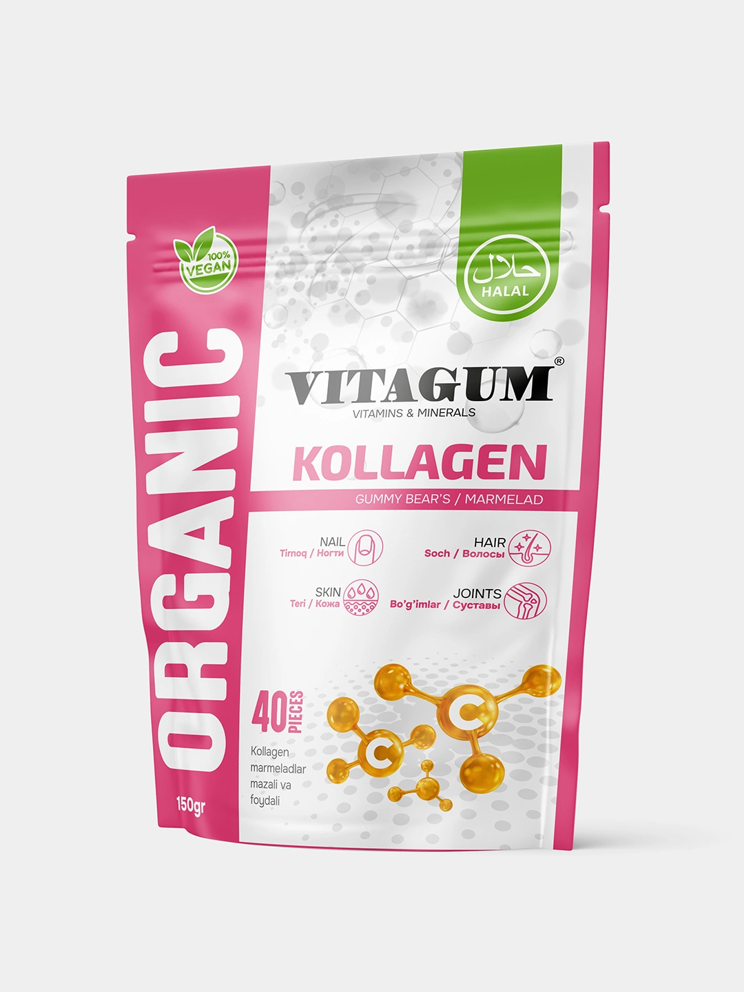 Vitagum Organic с Коллагеном, мармелад Халяль за 36000 сум со скидкой 5 ...