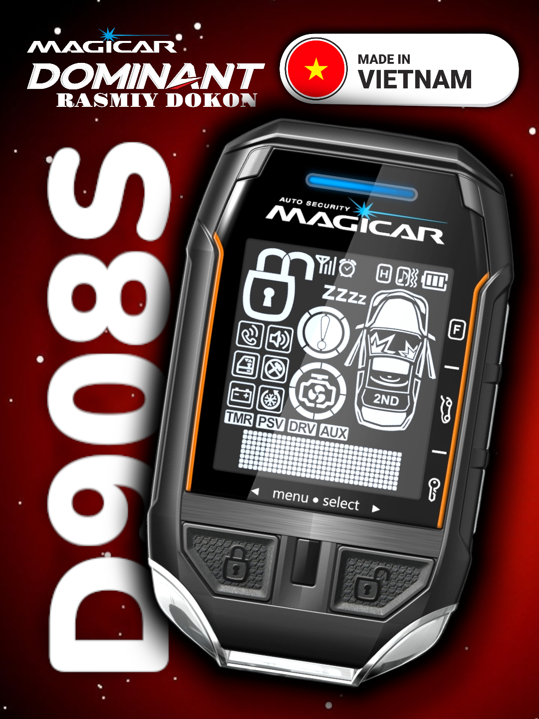 Автомобильная сигнализация Dominator Magicar, с дистанционным управлением, D908S за 2550000 сум ...