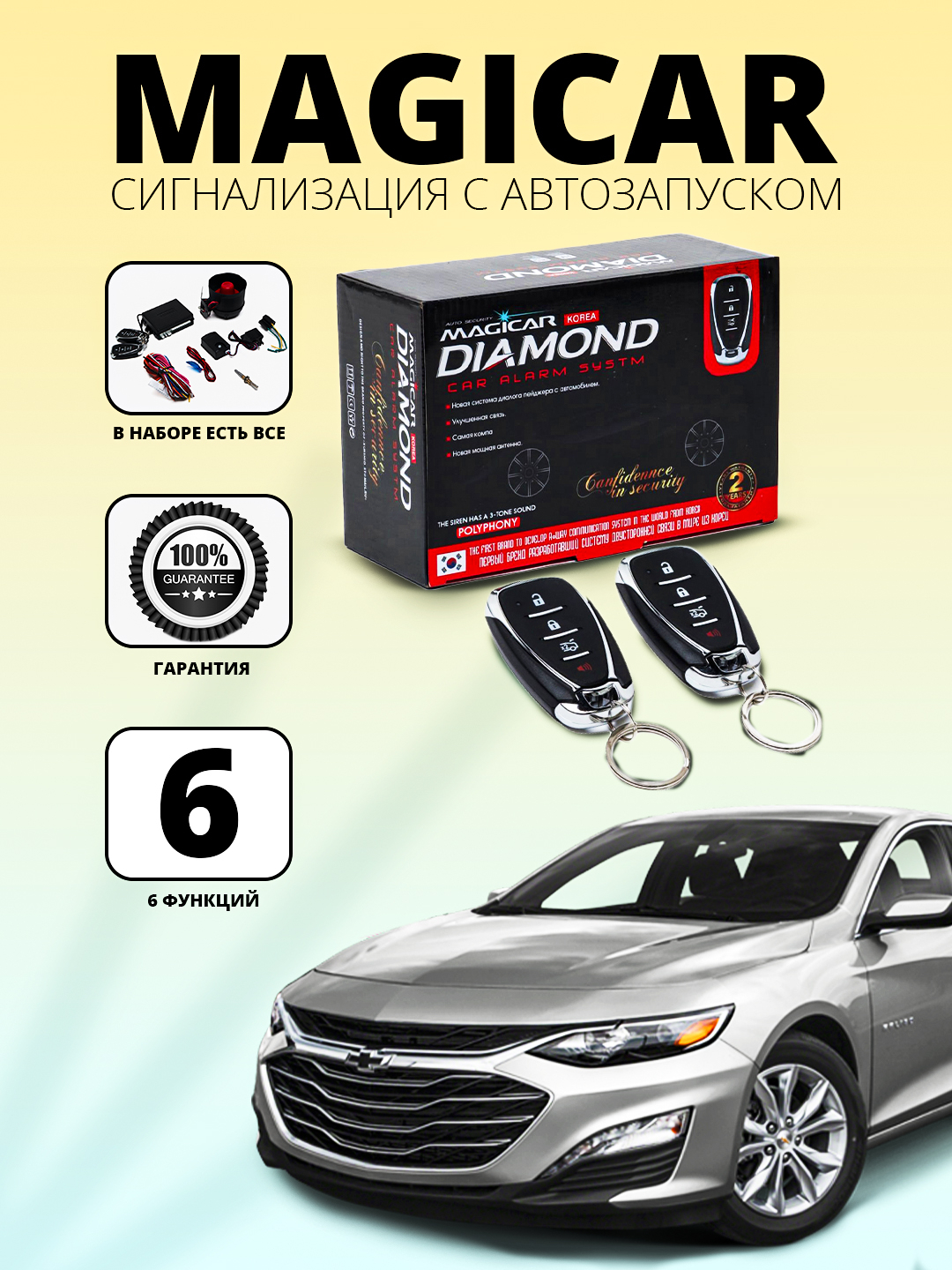 Avtomobil signalizatsiyasi Magicar 717, Malibu pultni arzon narxda sotib oling — Uzum (820263)