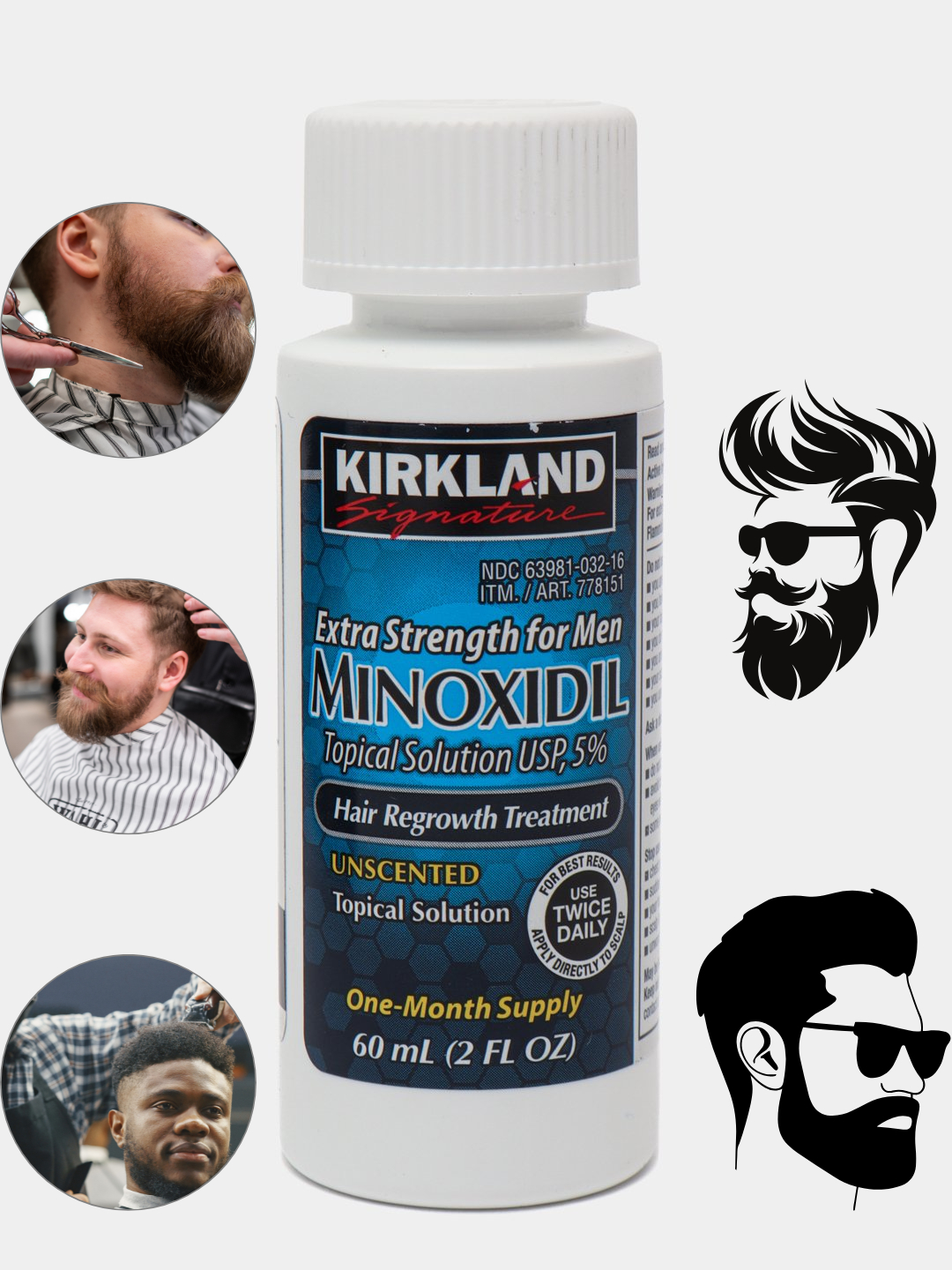 Миноксидил для роста бороды и волос Kirkland Minoxidil 5%, 60 мл купить ...