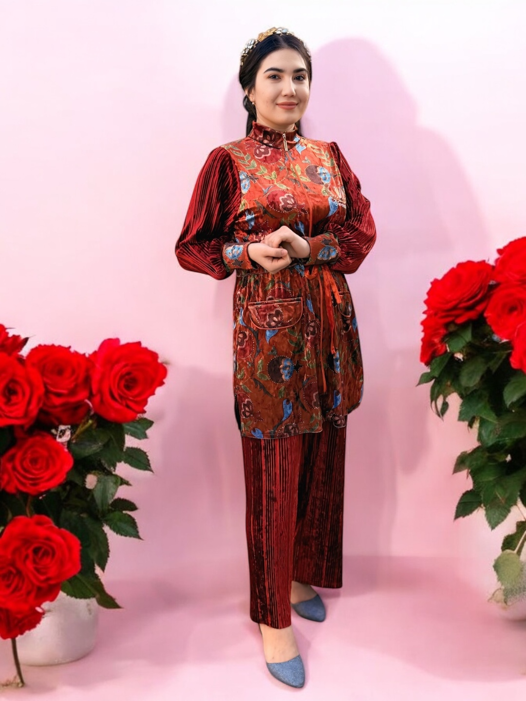 Ayollar uchun dvoyka, milliy ko'ylak, kundalik ikki qismli kiyim to'plami,uy uchun ko'ylakni ...